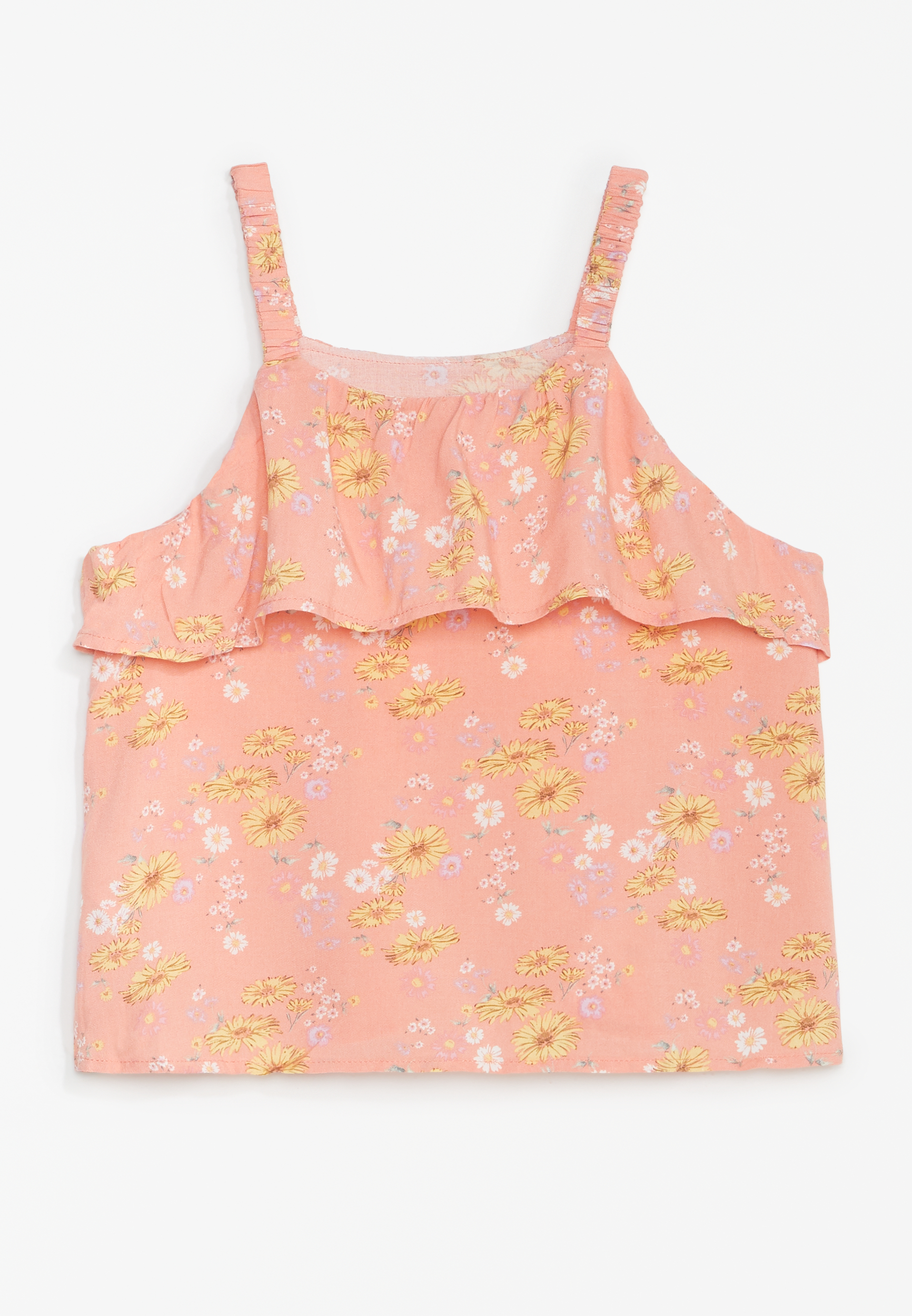 Girls Floral Ruffle Tank Top | maurices