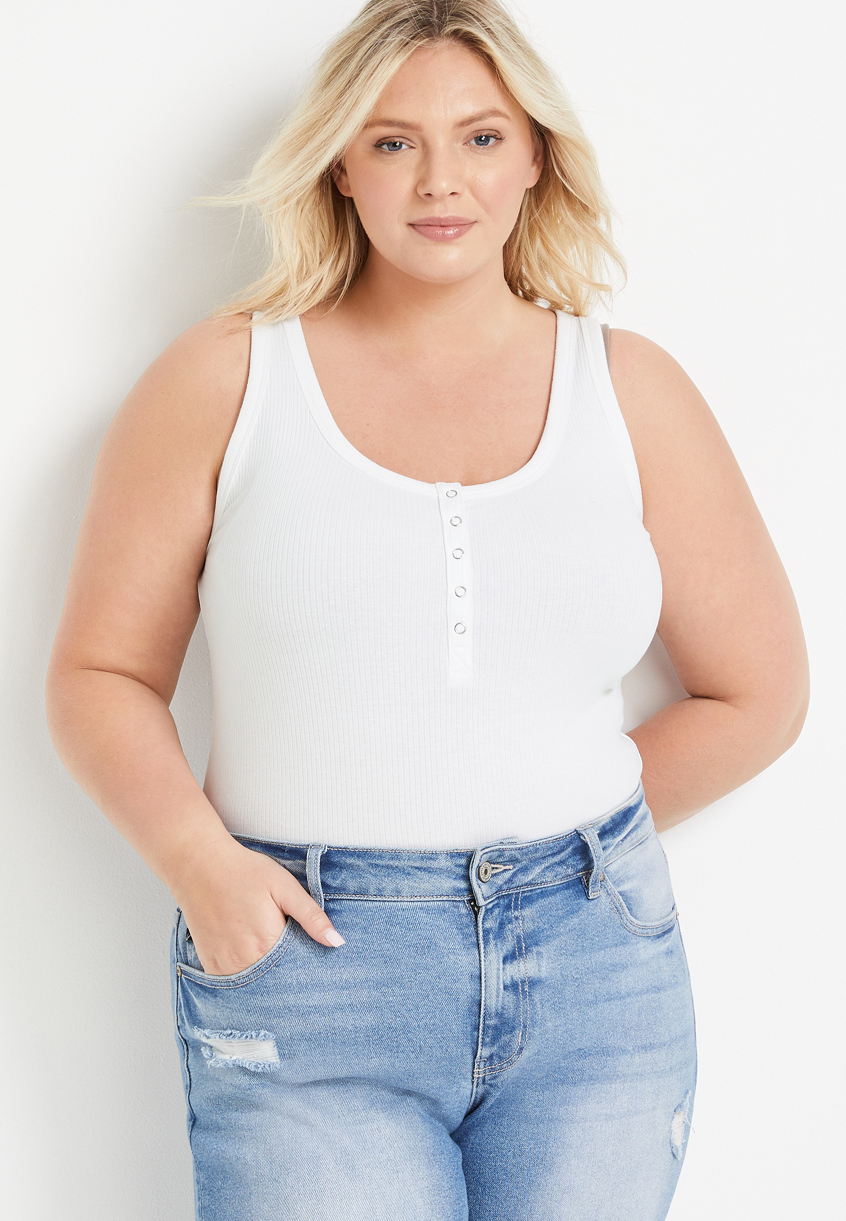 Plus Size Henley Tank Top Maurices