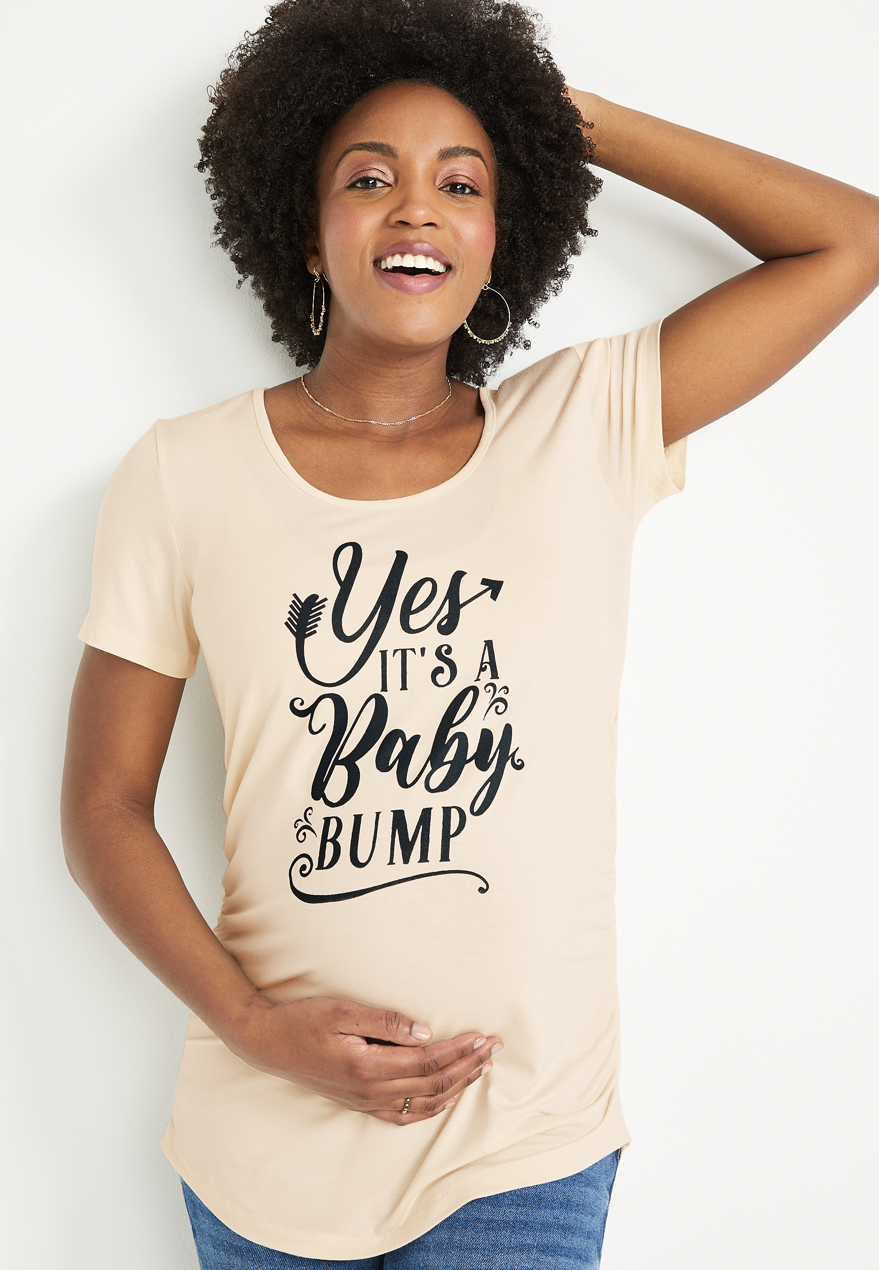 Yes It's A Baby Bump Maternity Graphic Tee | maurices