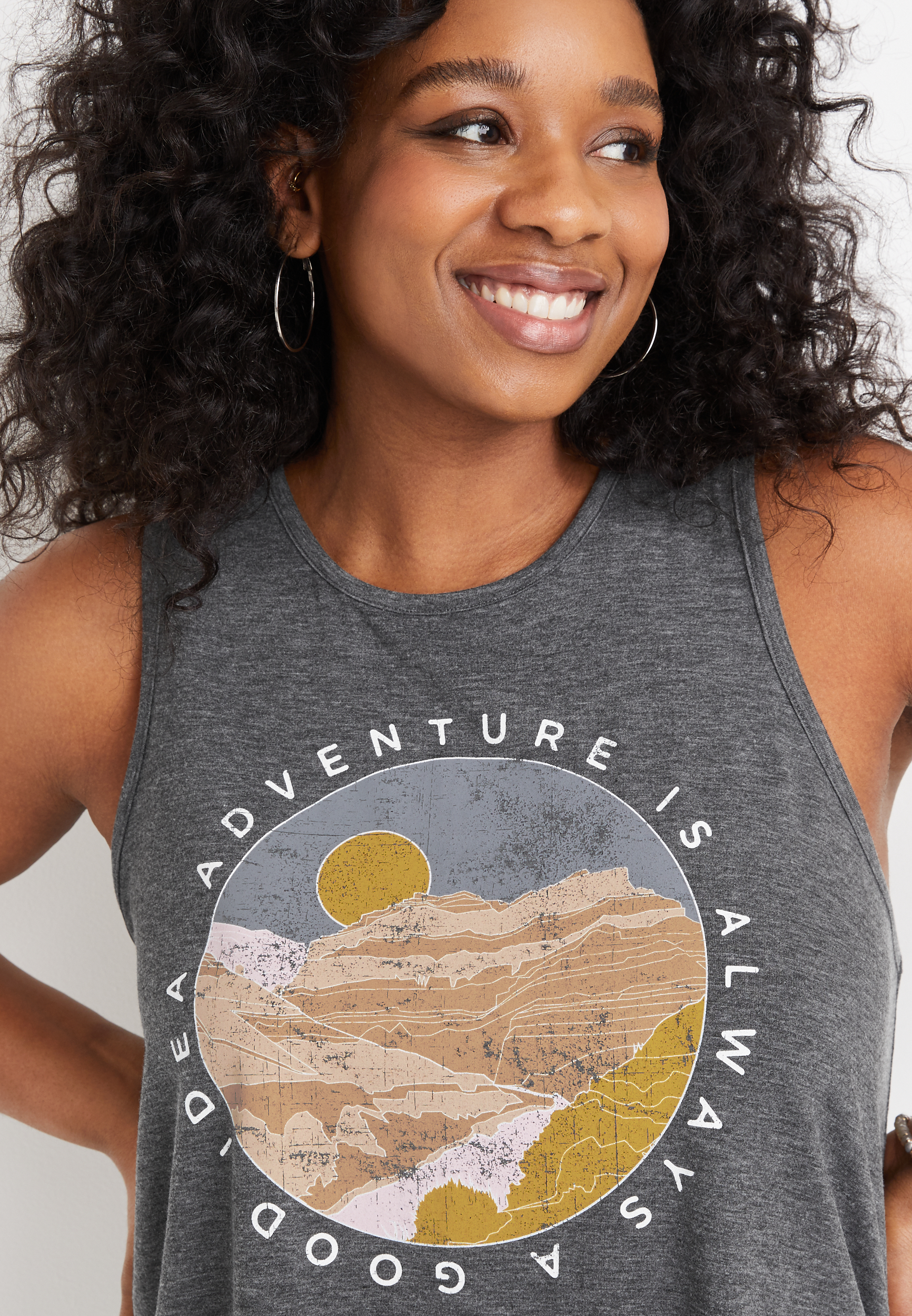 Plus Size Adventure Is Good Graphic Tank | maurices