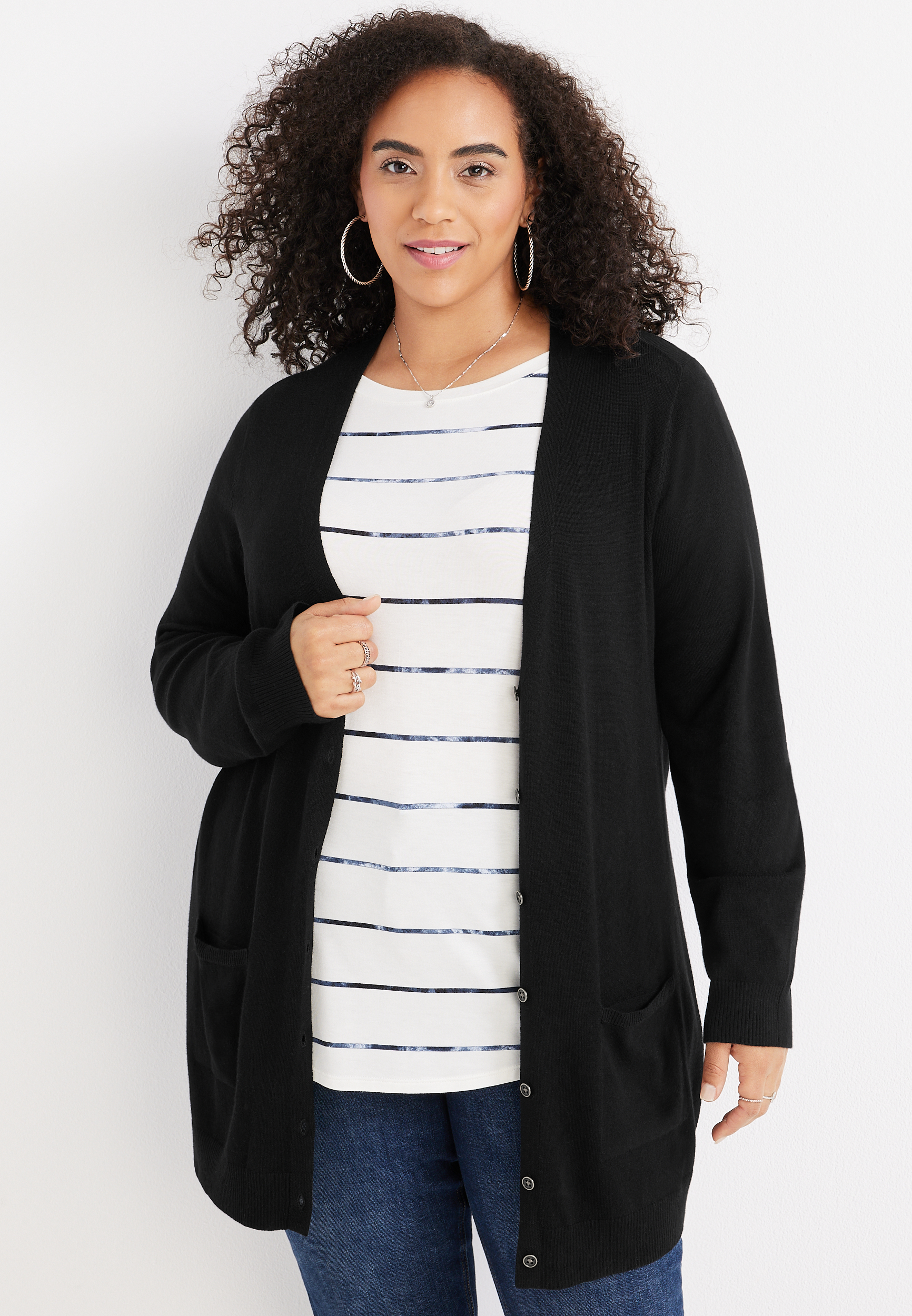 Plus Size Solid Boyfriend Cardigan | maurices