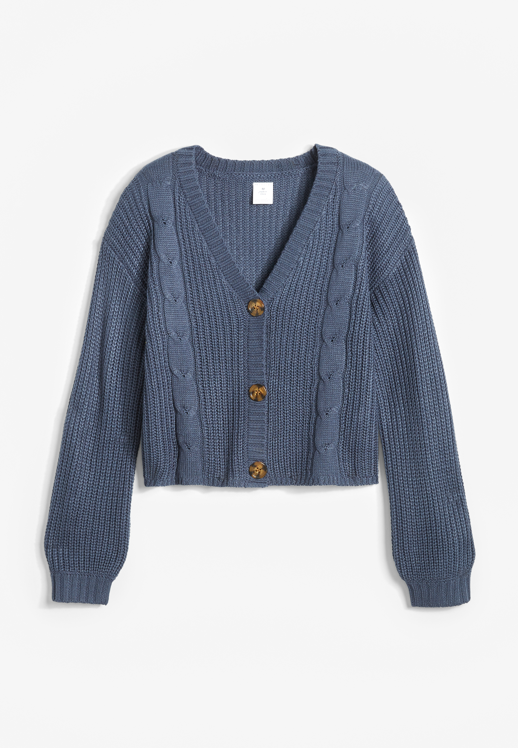 HFS Girls Solid Cable Stitch Button Down Cardigan | maurices