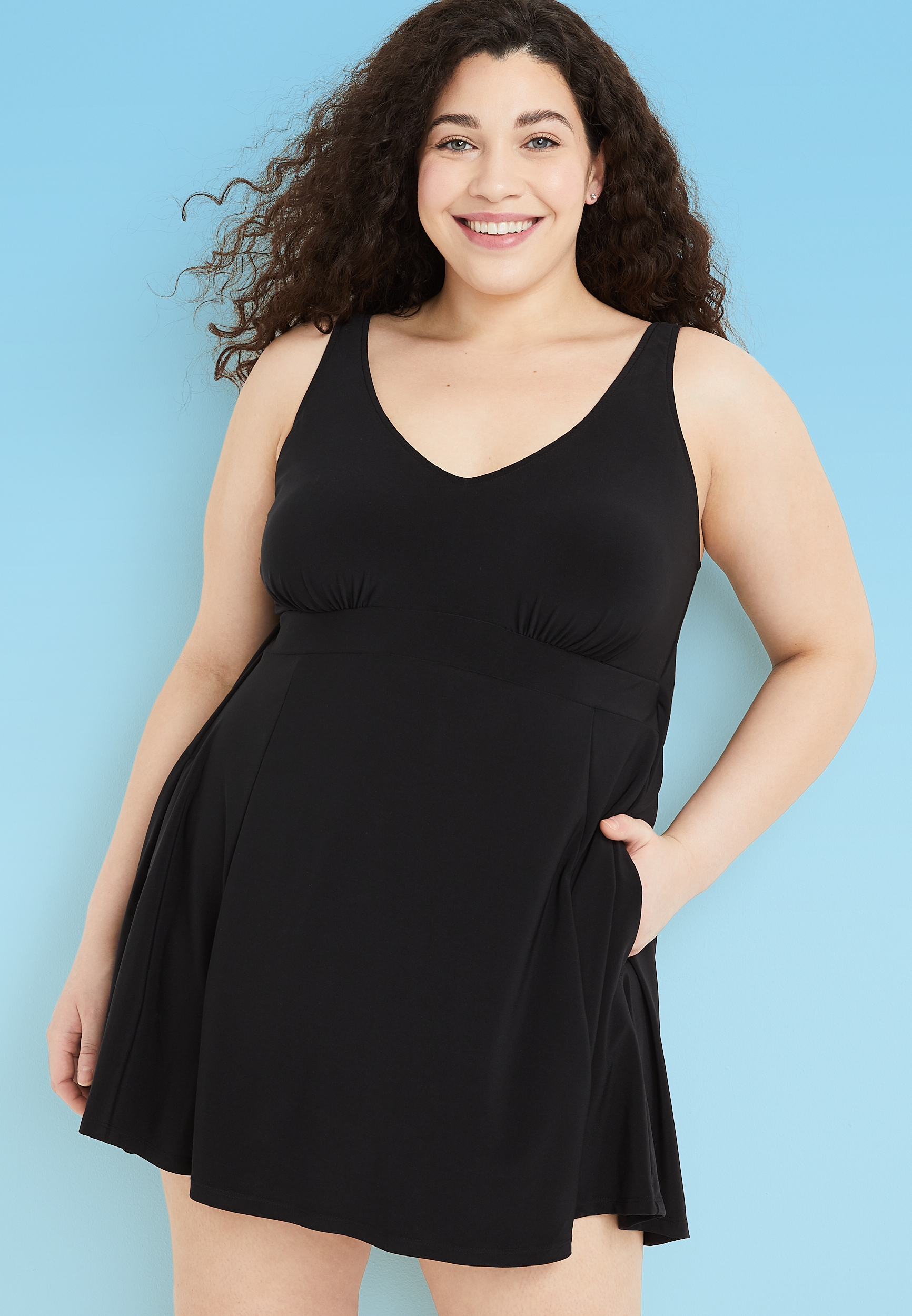 American Beach™ Princess Seam Swim Dress | maurices