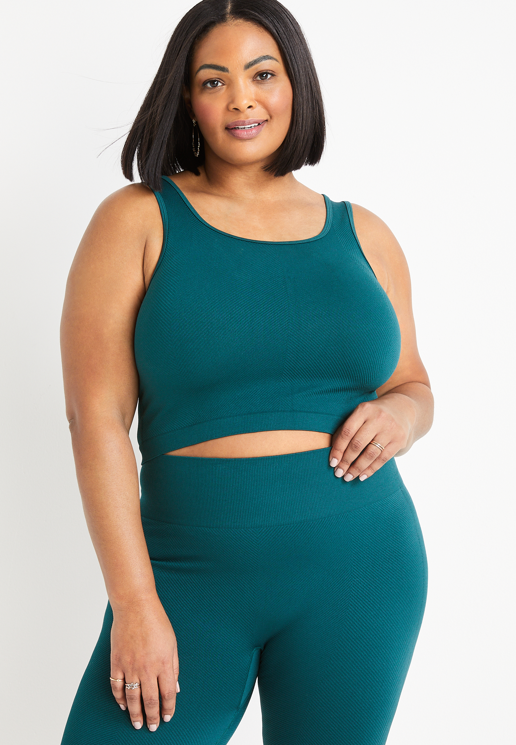 Plus Size Seamless Solid Cropped Tank Top Maurices