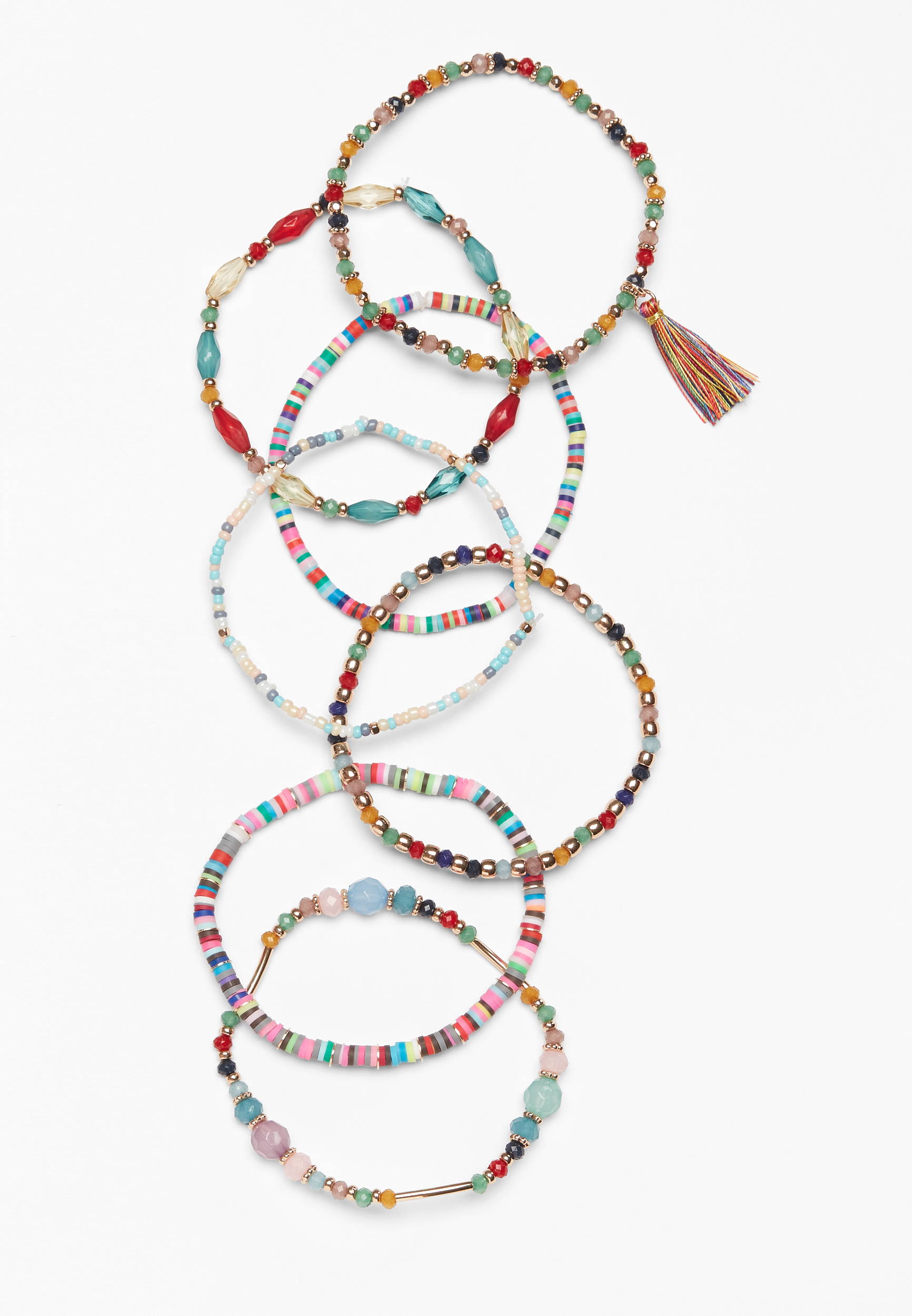7 Piece Colorful Beaded Stretch Bracelet Set Maurices