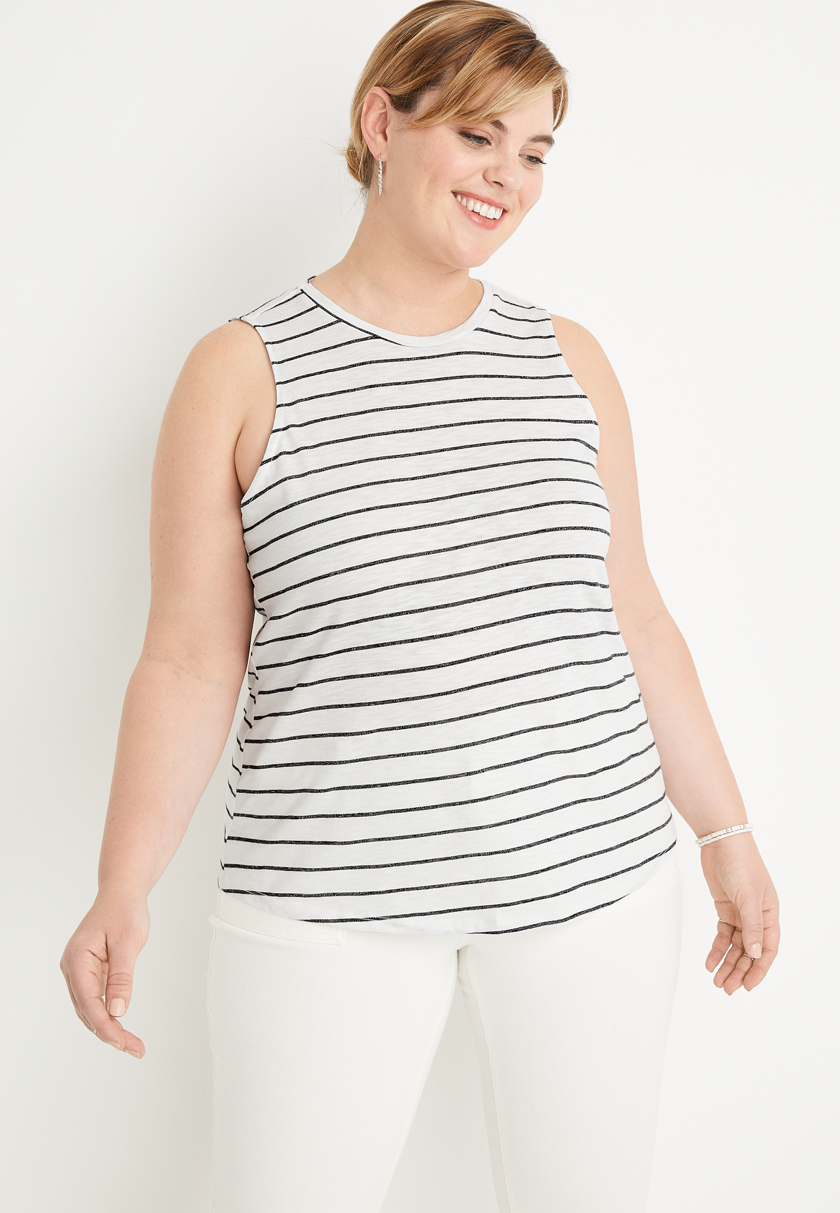 Plus Size Riverside Striped Tank Top Maurices