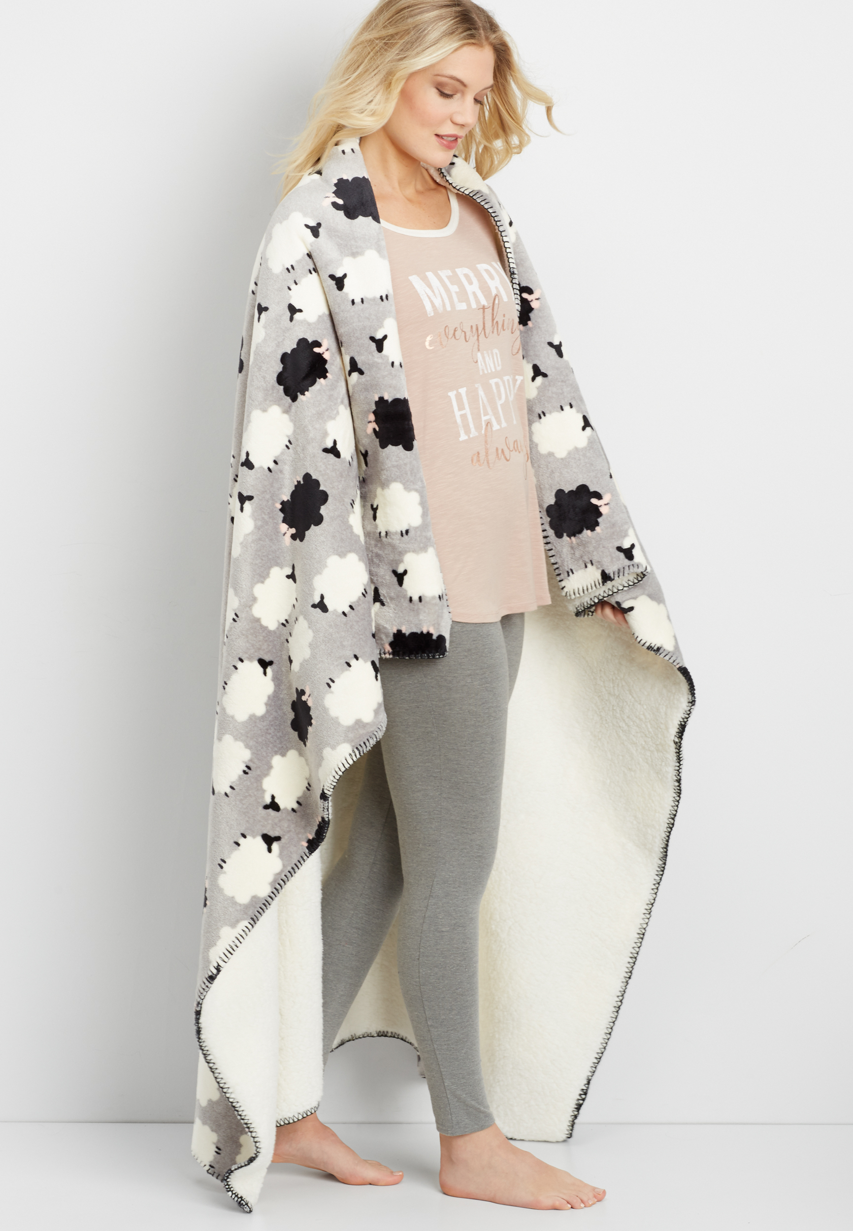 ultra soft throw blanket in sheep print | maurices