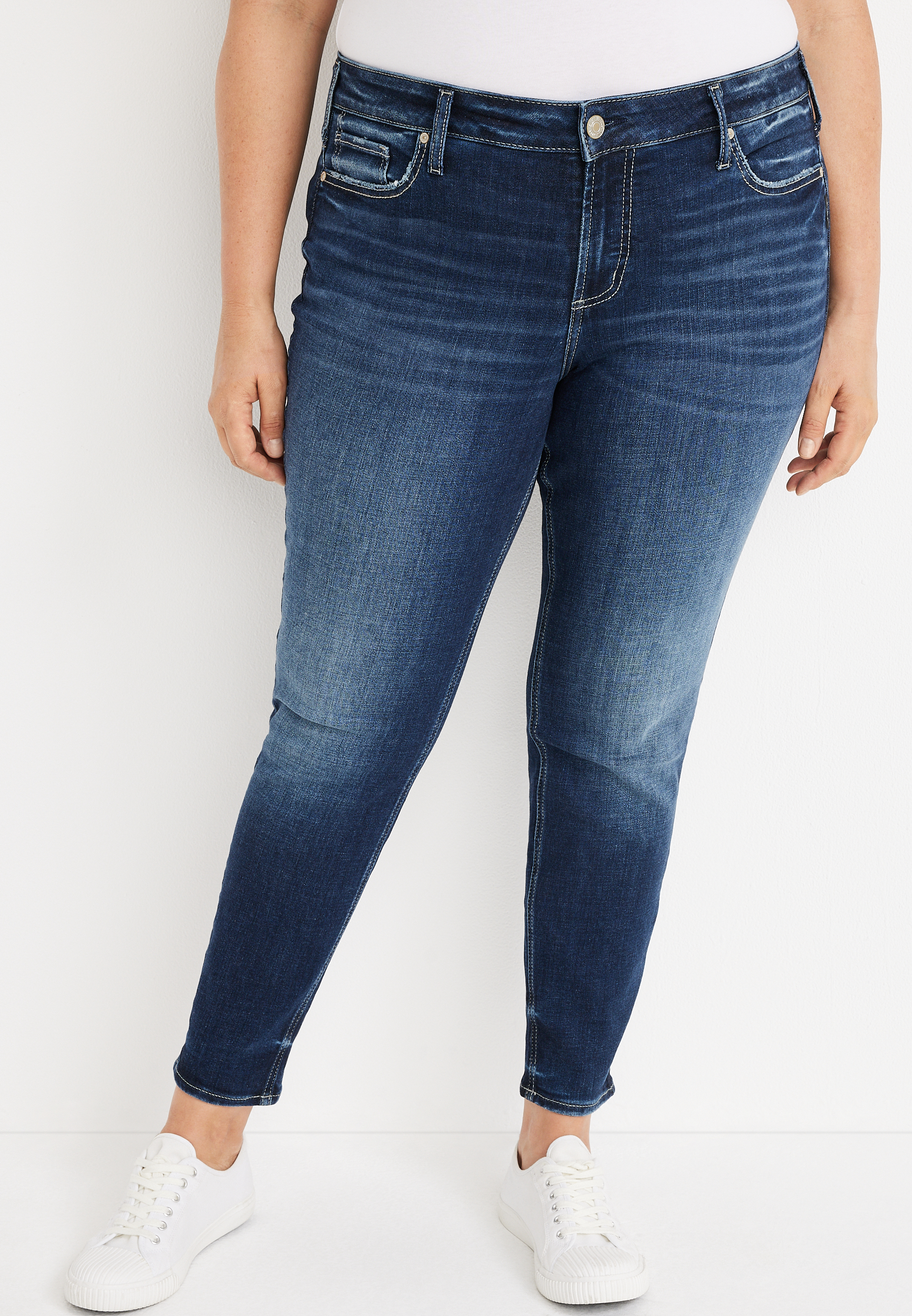 Plus Size Silver Jeans Co.® Elyse Skinny Curvy Mid Rise Jean | maurices