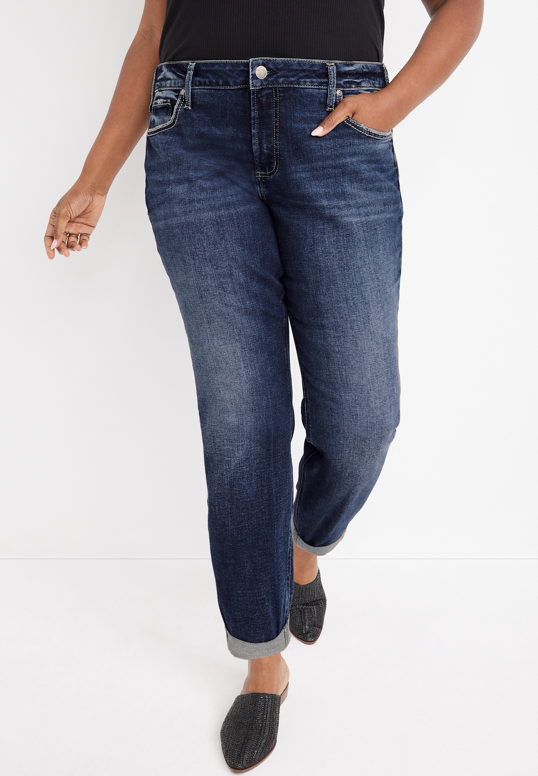 Plus Size Silver Jeans Co.® Boyfriend Mid Rise Jean | maurices