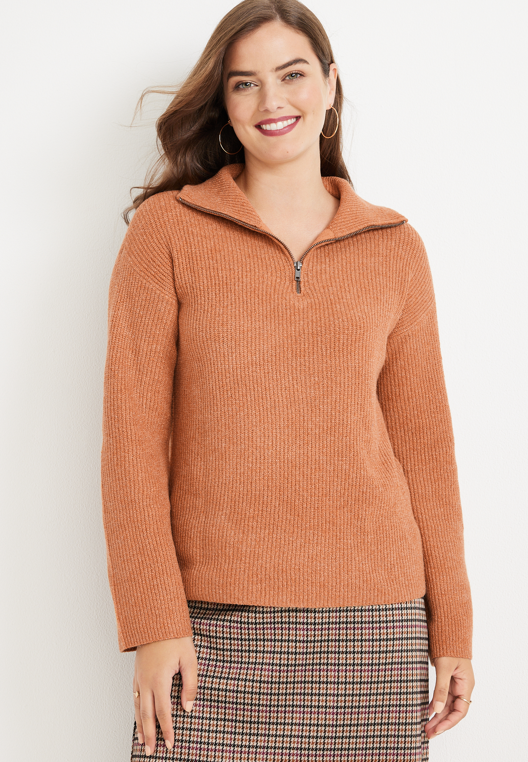 Solid Half Zip Sweater | maurices