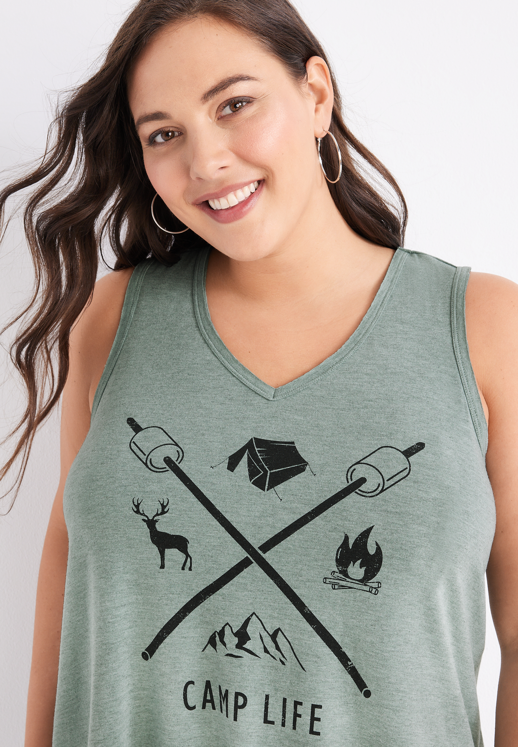 Plus Size Camp Life Graphic Tank | maurices