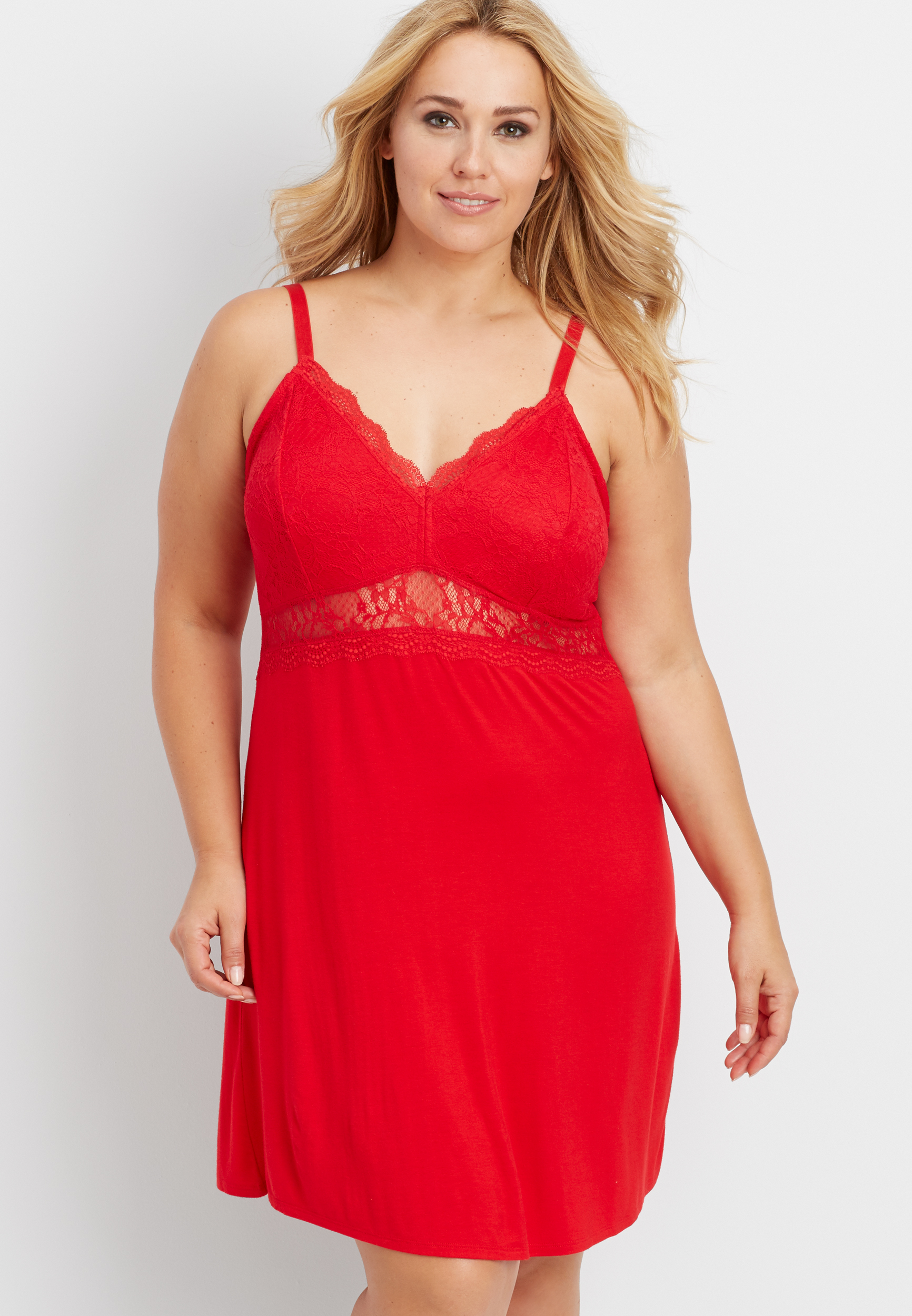 plus size lacy chemise | maurices