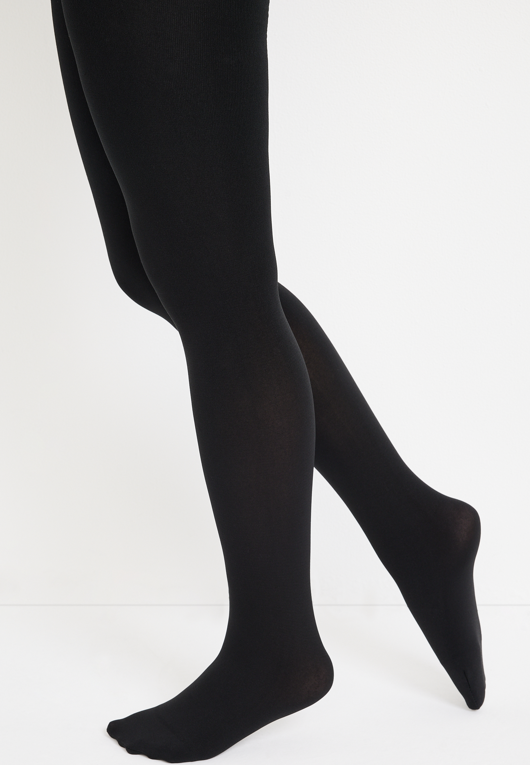 Black Fleece Lined Tights | maurices