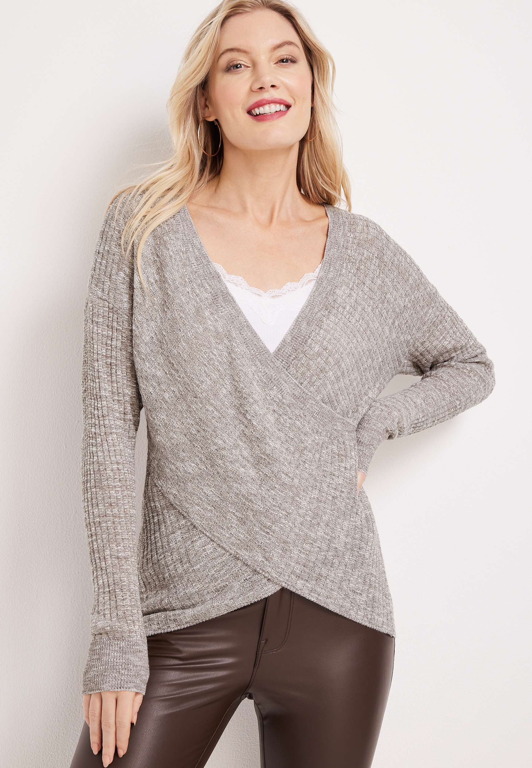 V Neck Wrap Sweater | maurices