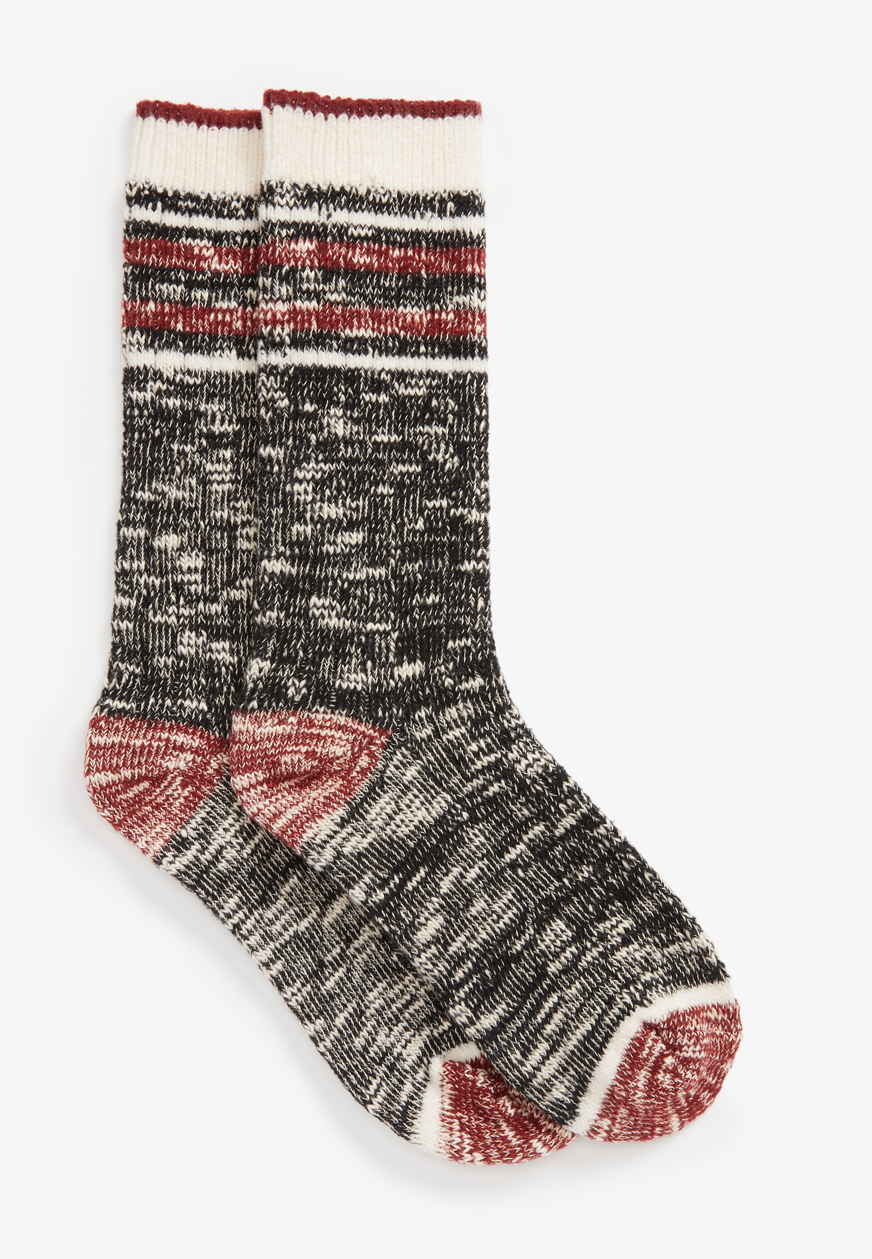 Marled Varsity Striped Crew Socks | maurices