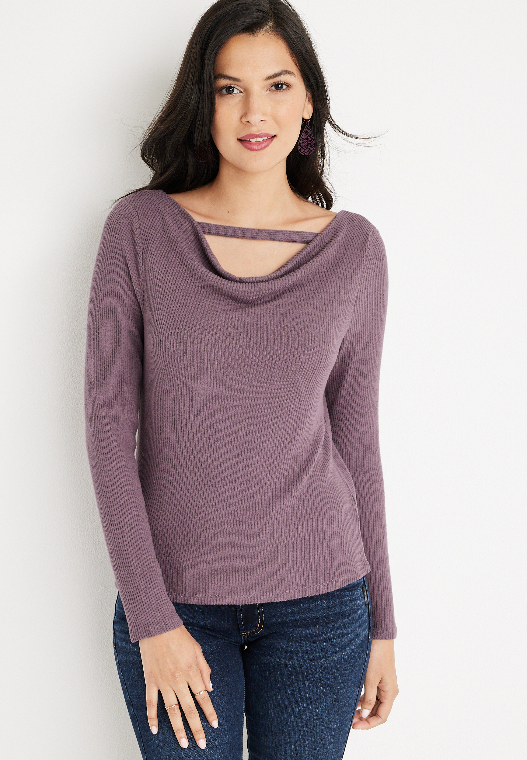 Solid Cowl Neck Blouse | maurices