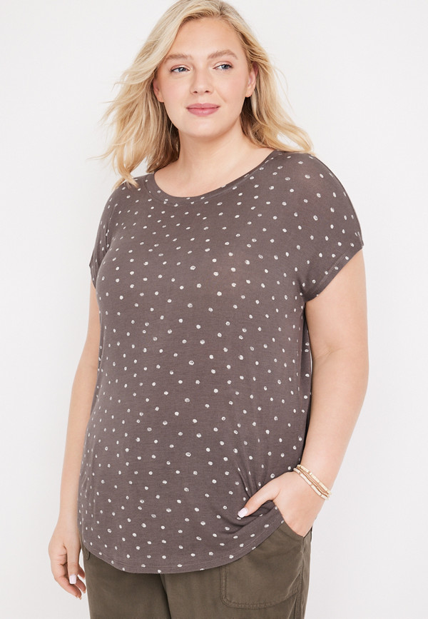 Plus Size 24/7 Flawless Polka Dot Dolman Sleeve Tee | maurices Plus Size 24/7 Flawless Polka Dot Dolman Sleeve Tee | maurices