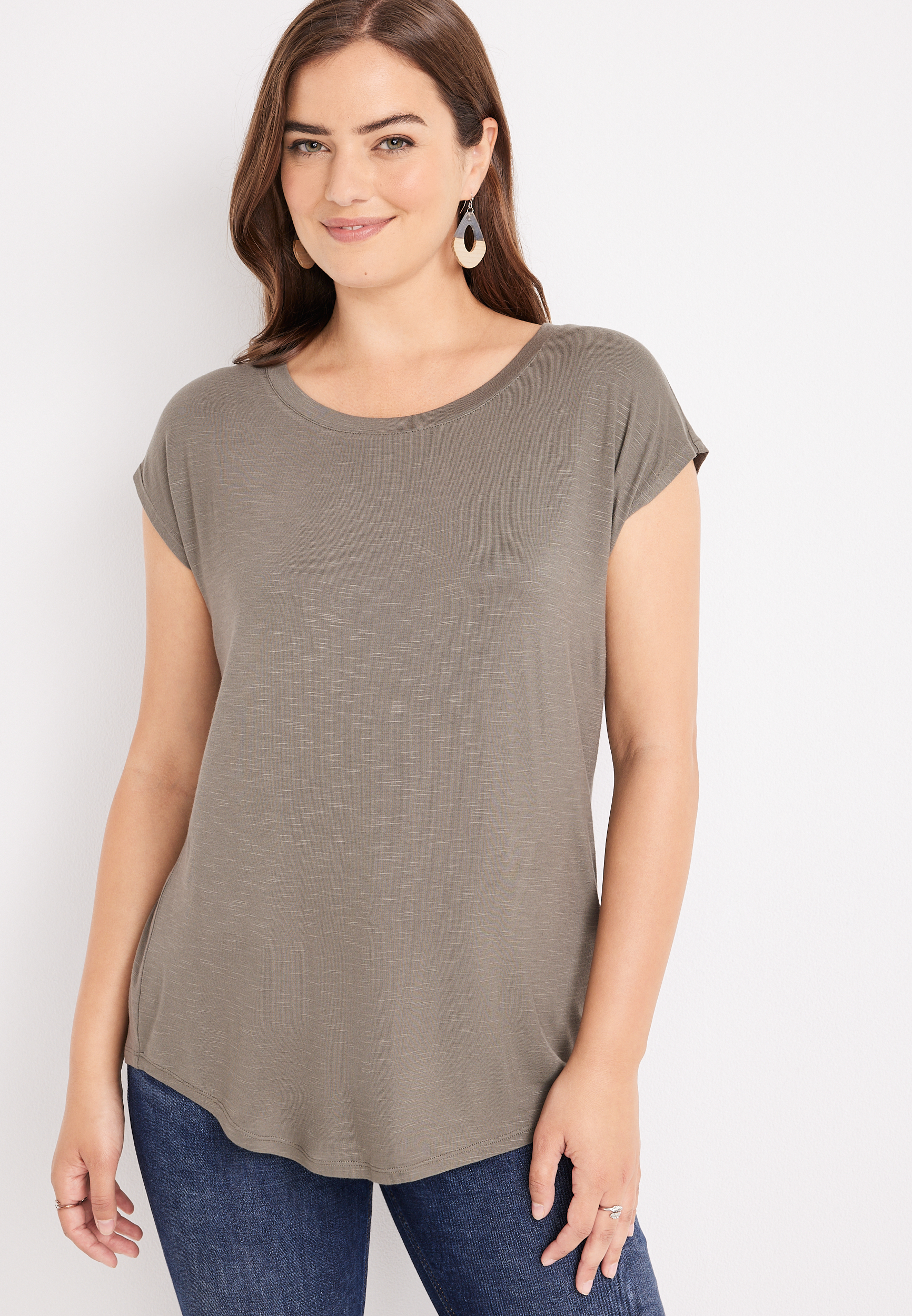 24/7 Fairhaven Short Sleeve Dolman Tee | maurices