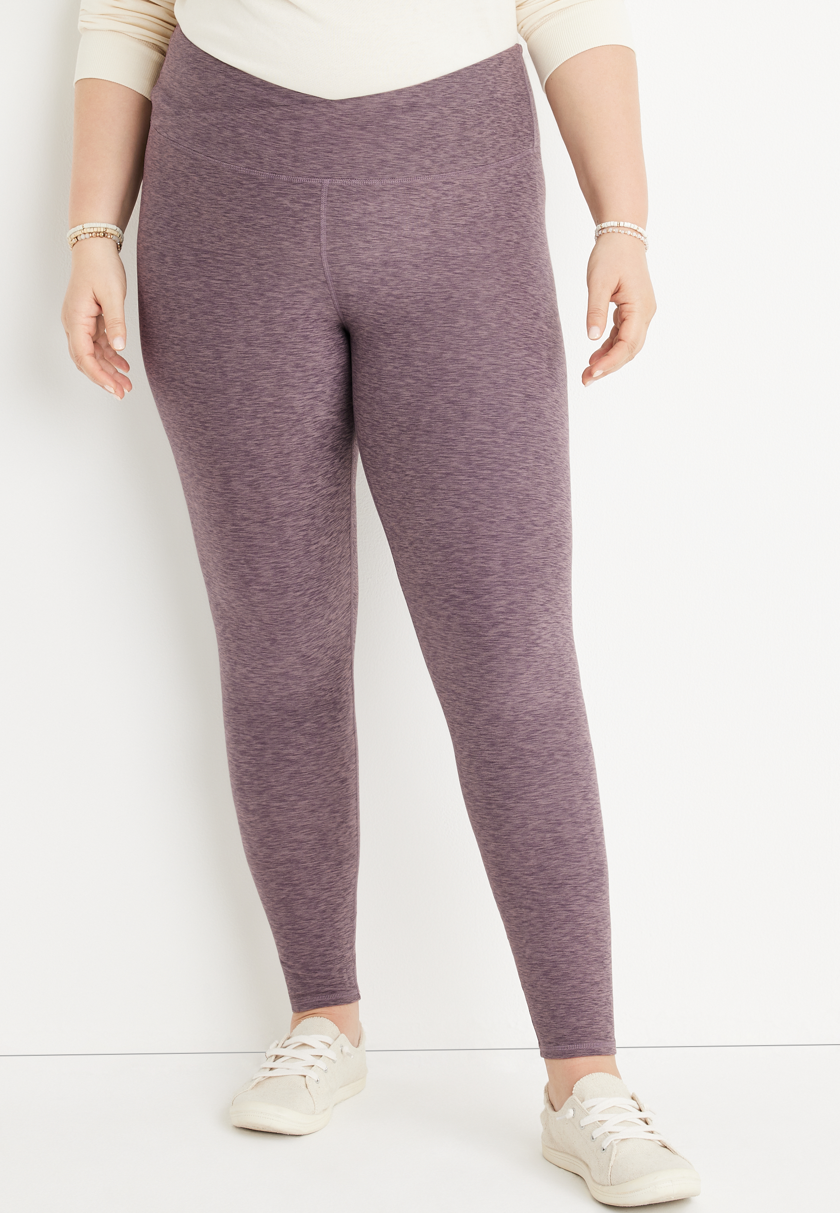 Plus Size Super High Rise Heather Luxe Crossover Legging | maurices