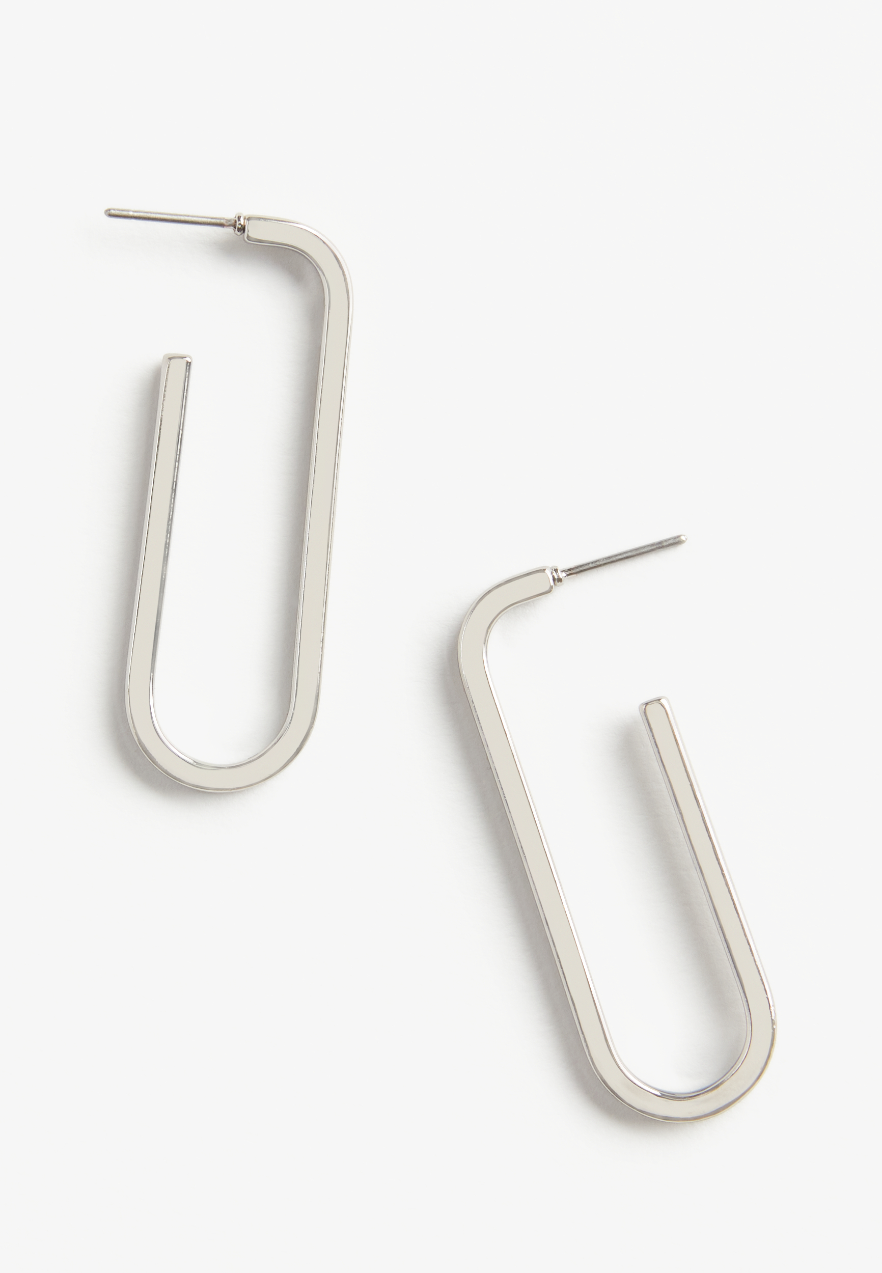 Silver Round Rectangular Hoops | maurices