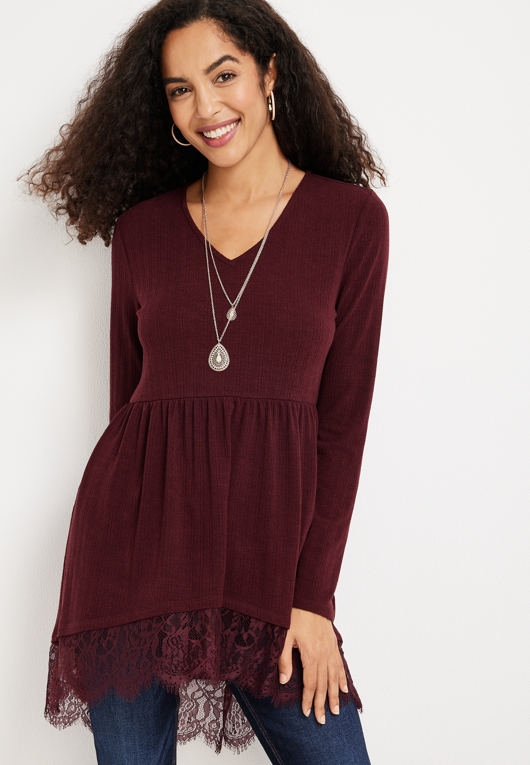 Lace Hem Tunic | maurices