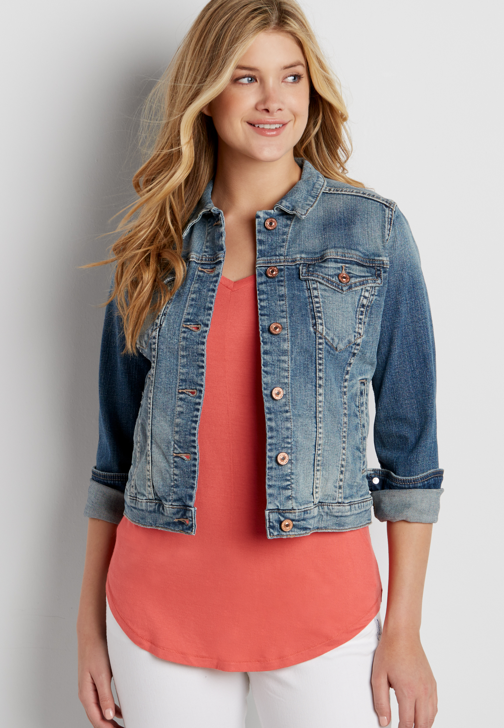 Silver Jeans Co.® vintage denim jacket in medium wash | maurices
