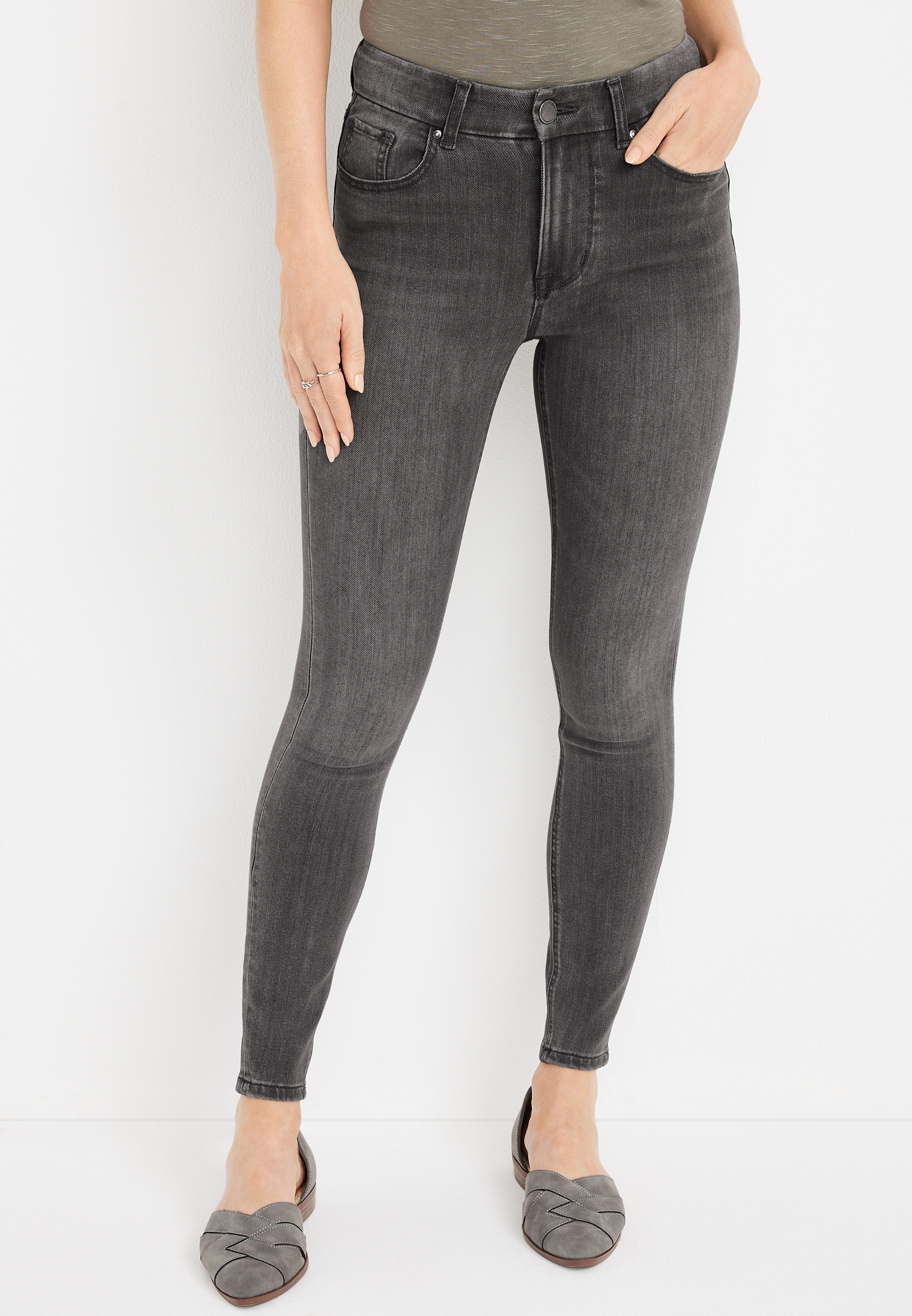 m jeans by maurices™ Limitless High Rise Heather Gray Jegging | maurices