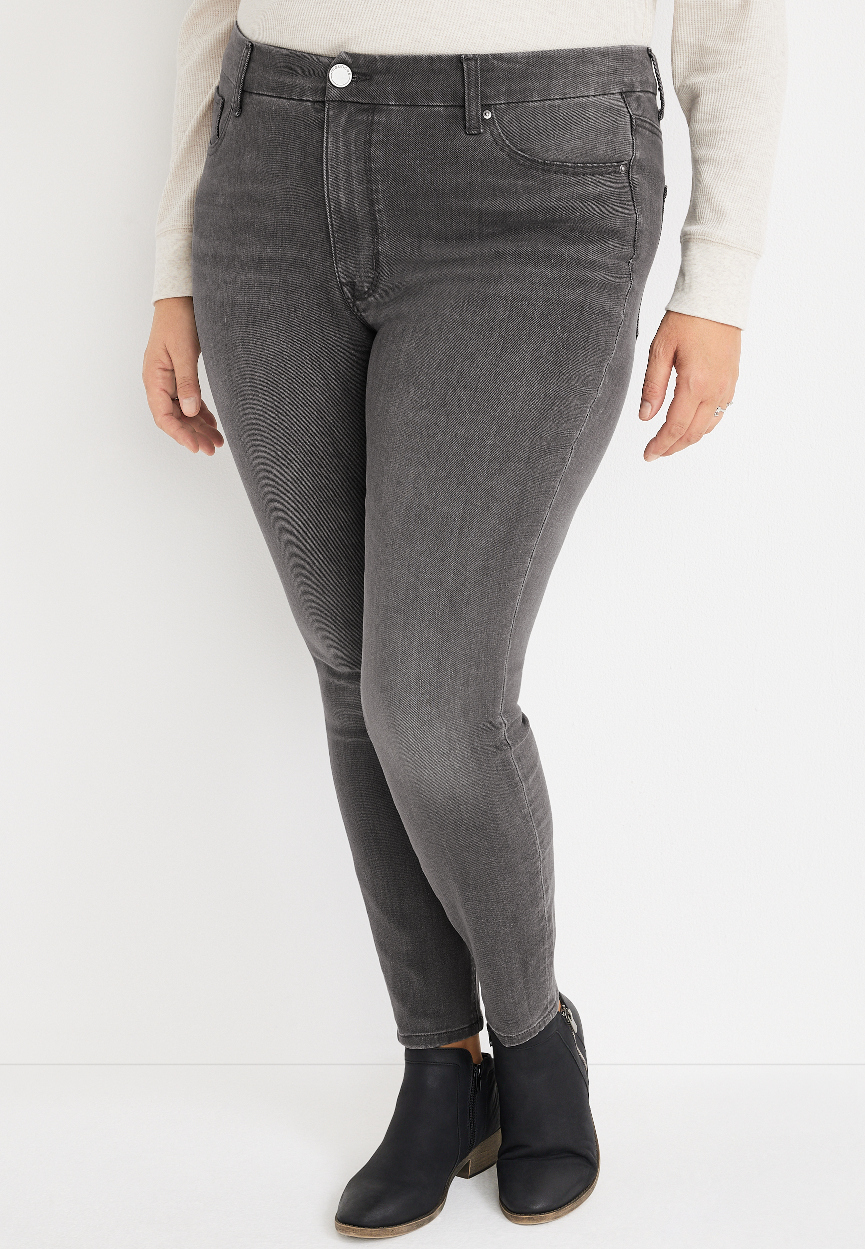 Plus Size m jeans by maurices™ Limitless High Rise Heather Gray Jegging ...