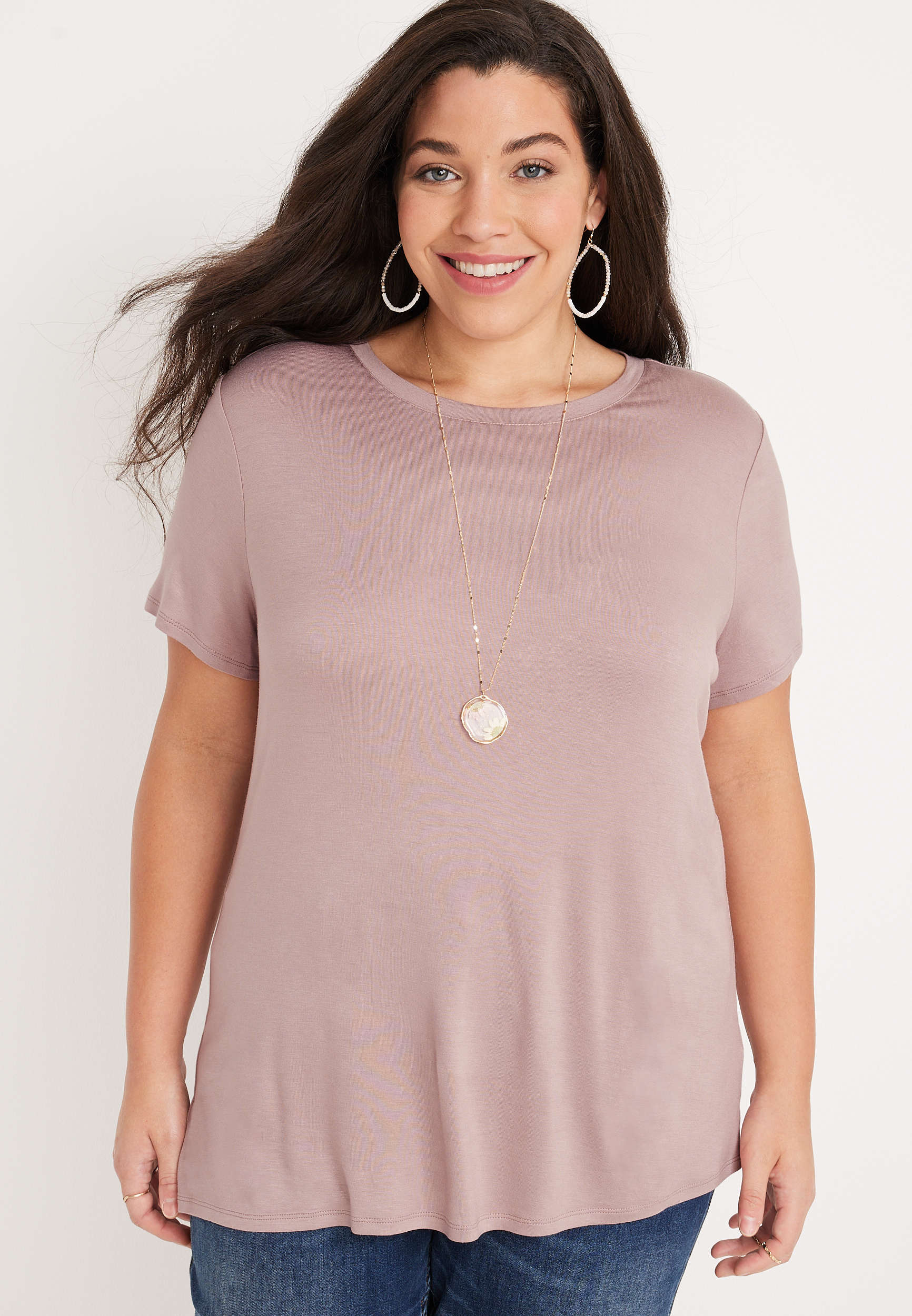 Plus Size 247 Flawless Crew Neck Tee Maurices