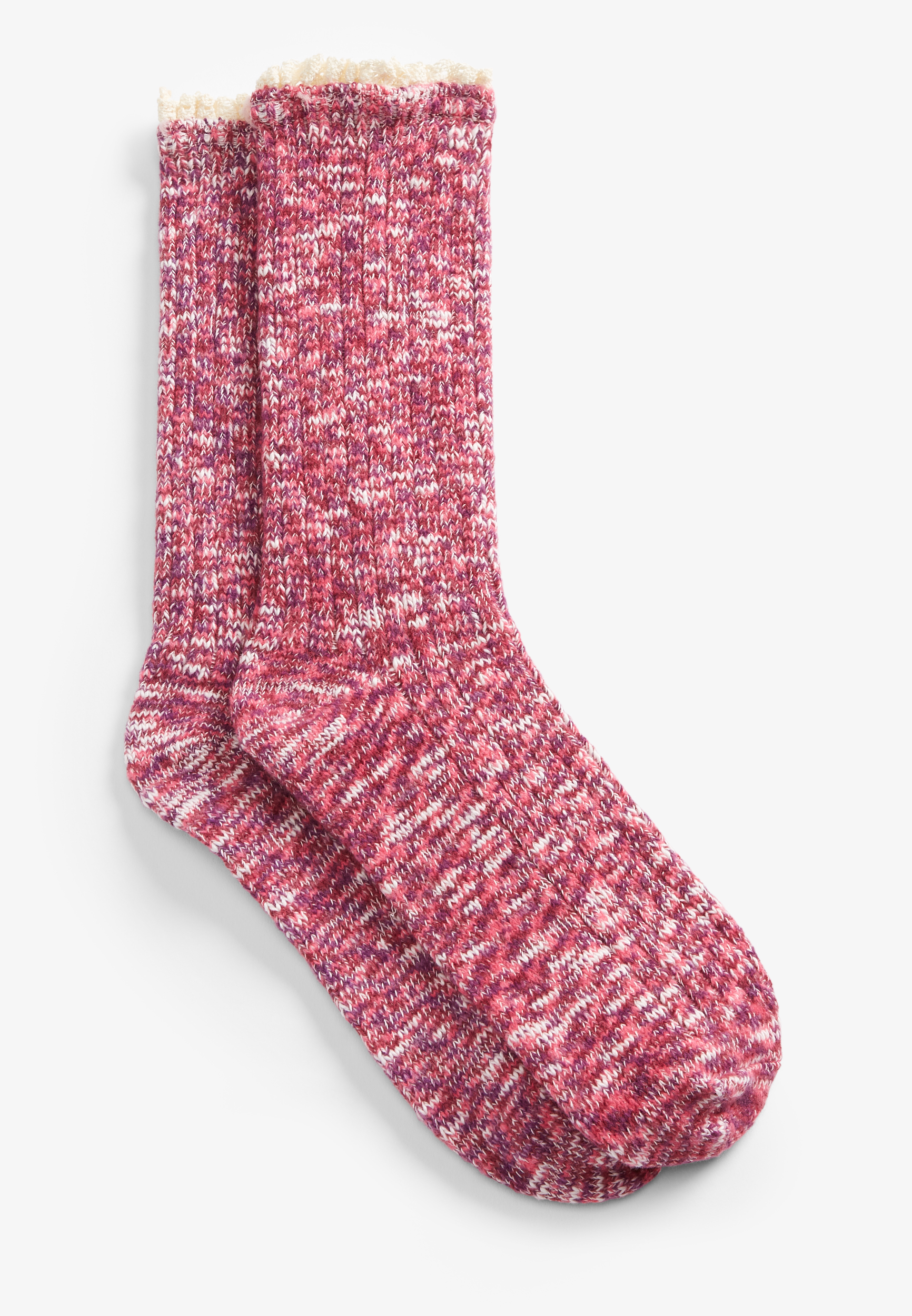 Berry Crochet Crew Sock | maurices