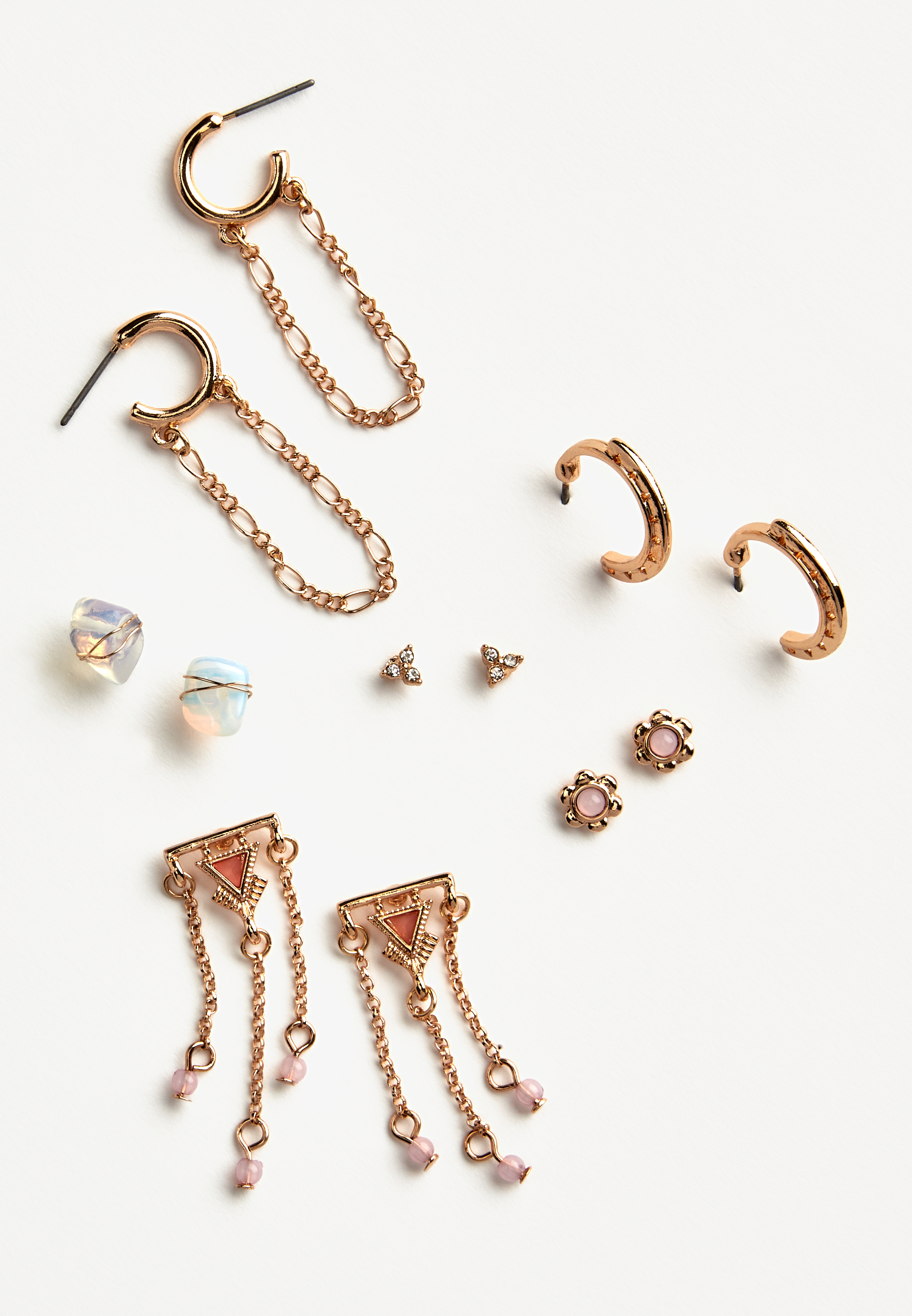 6 Piece Gold Chain Earring Set | maurices