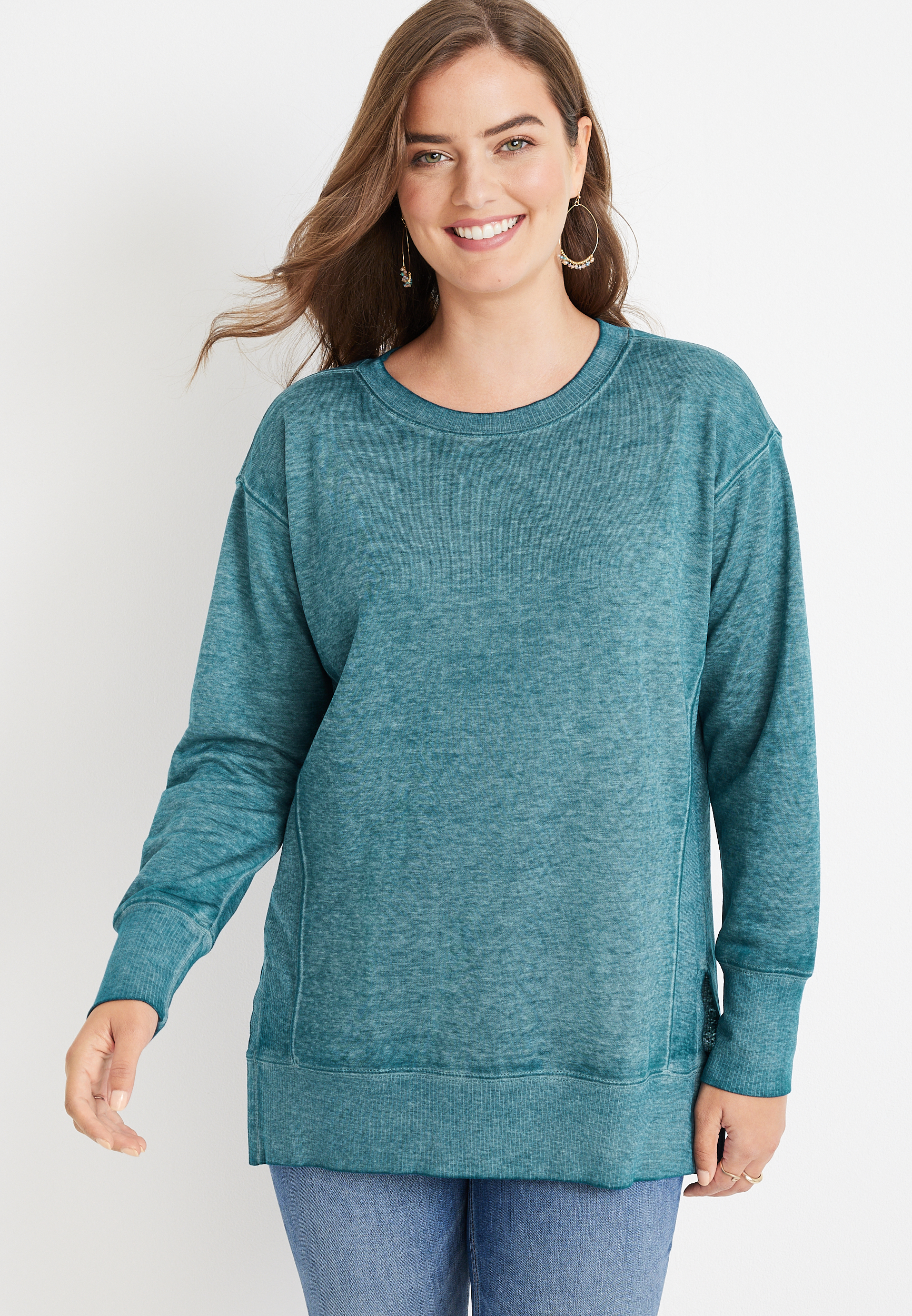 Willowsoft Crew Neck Fleece Sweatshirt | maurices