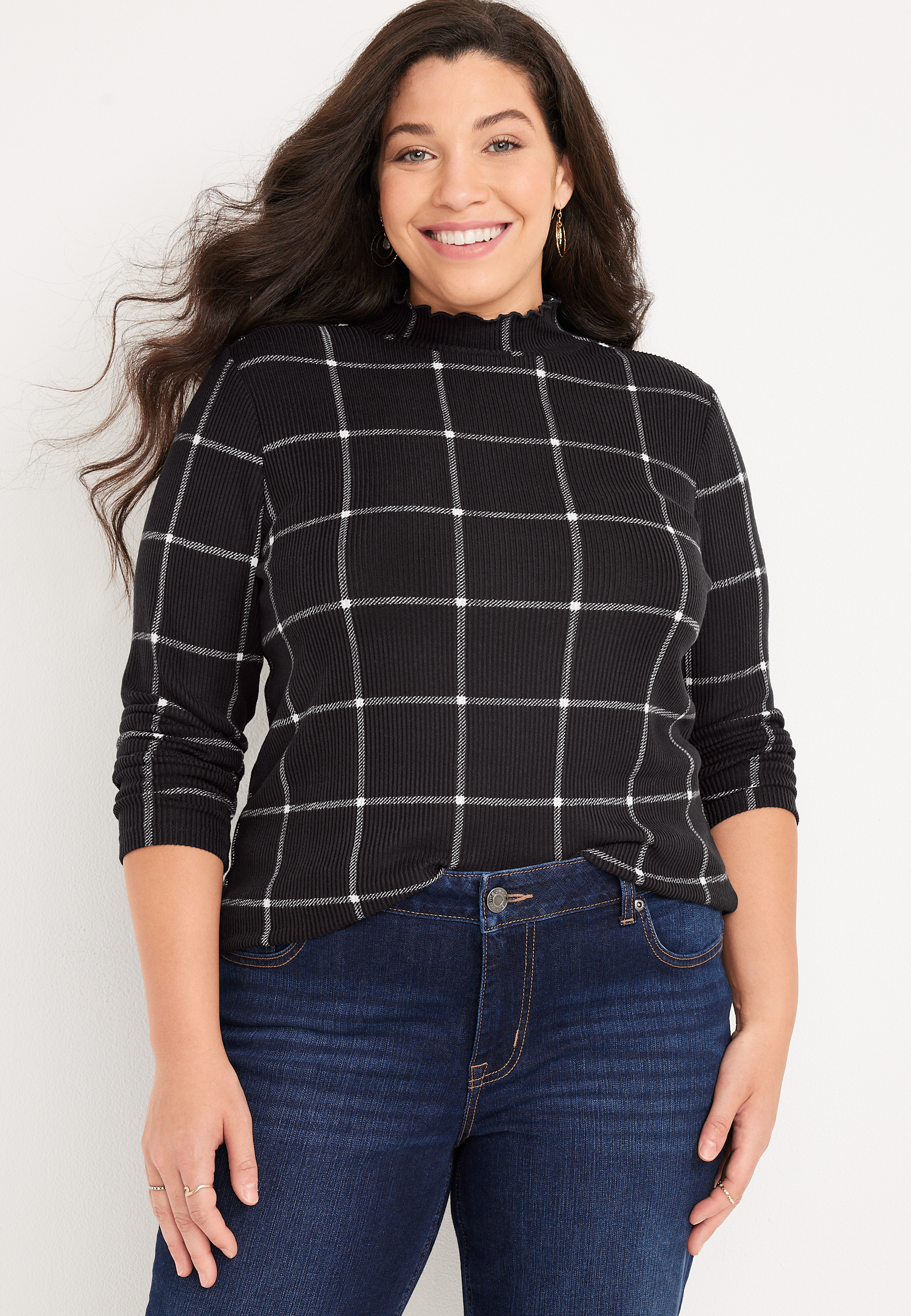 Plus Size Maple Mock Neck Top | maurices