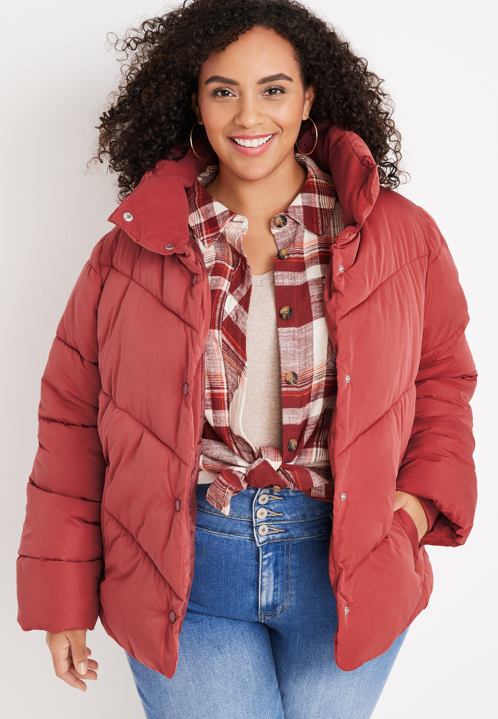 Plus Size Short Puffer Jacket | maurices