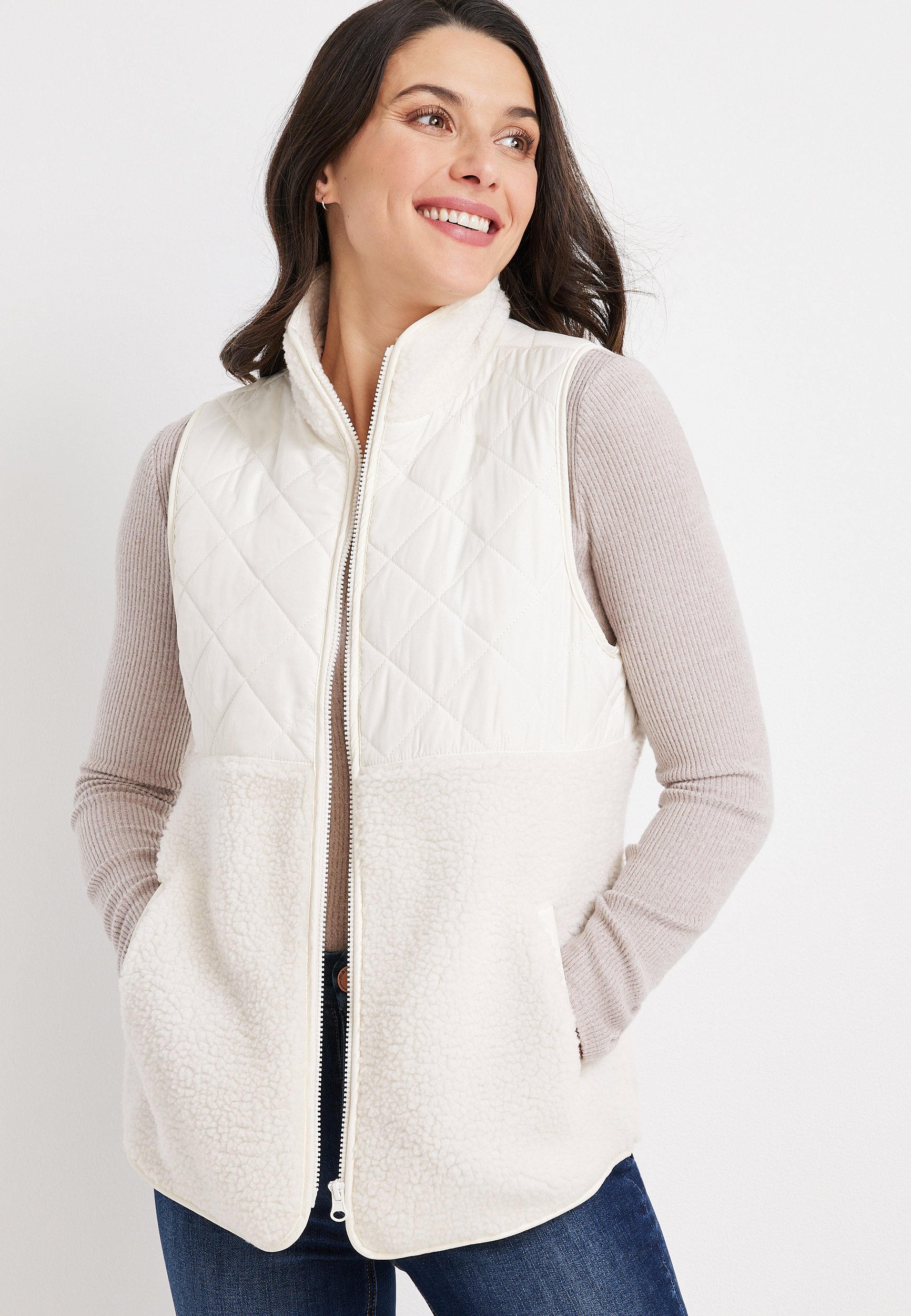 Sherpa Quilted Vest | maurices