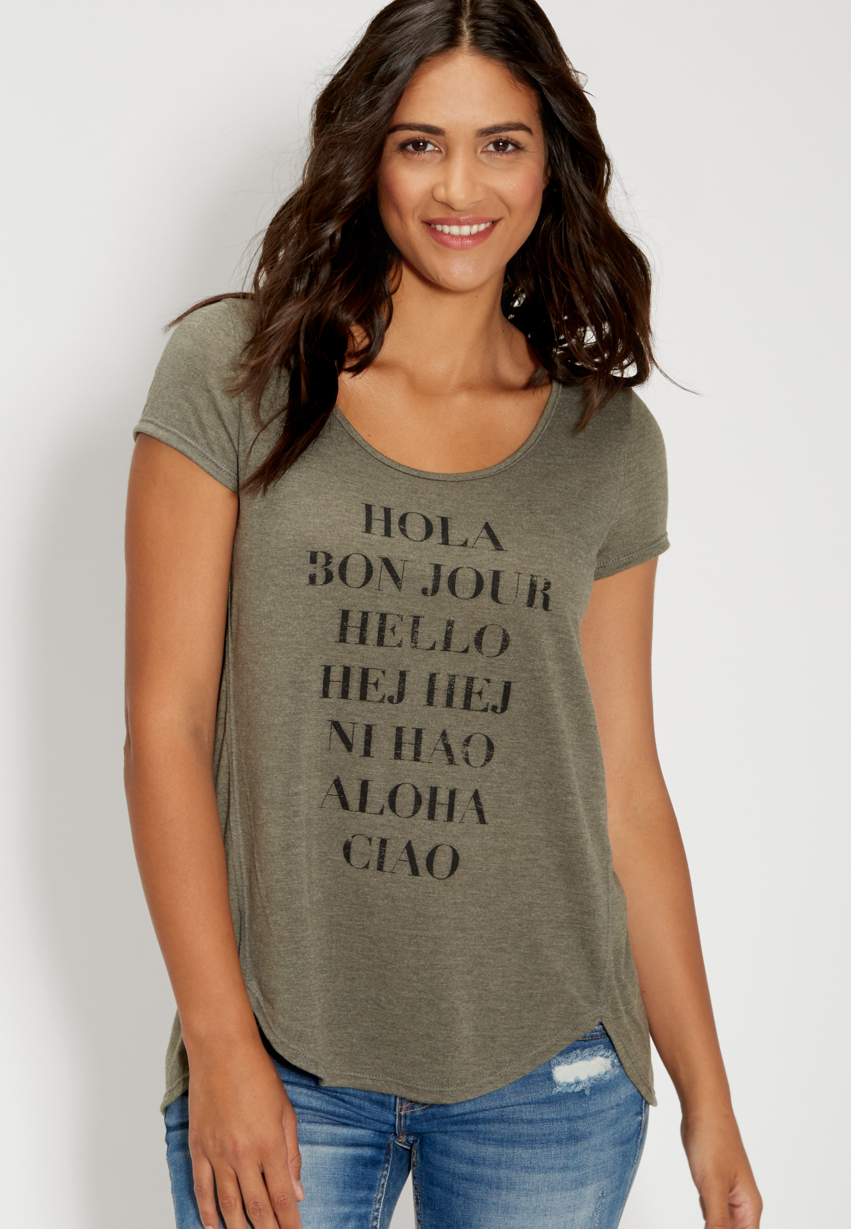 tee with hello graphic | maurices