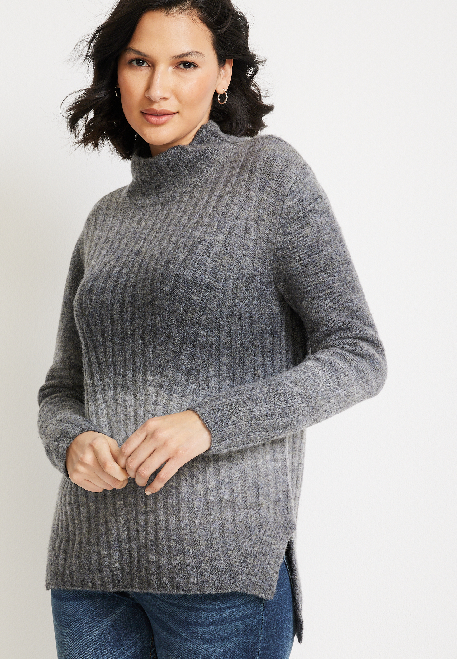 Vigoss® Spacedye Mock Neck Sweater | maurices