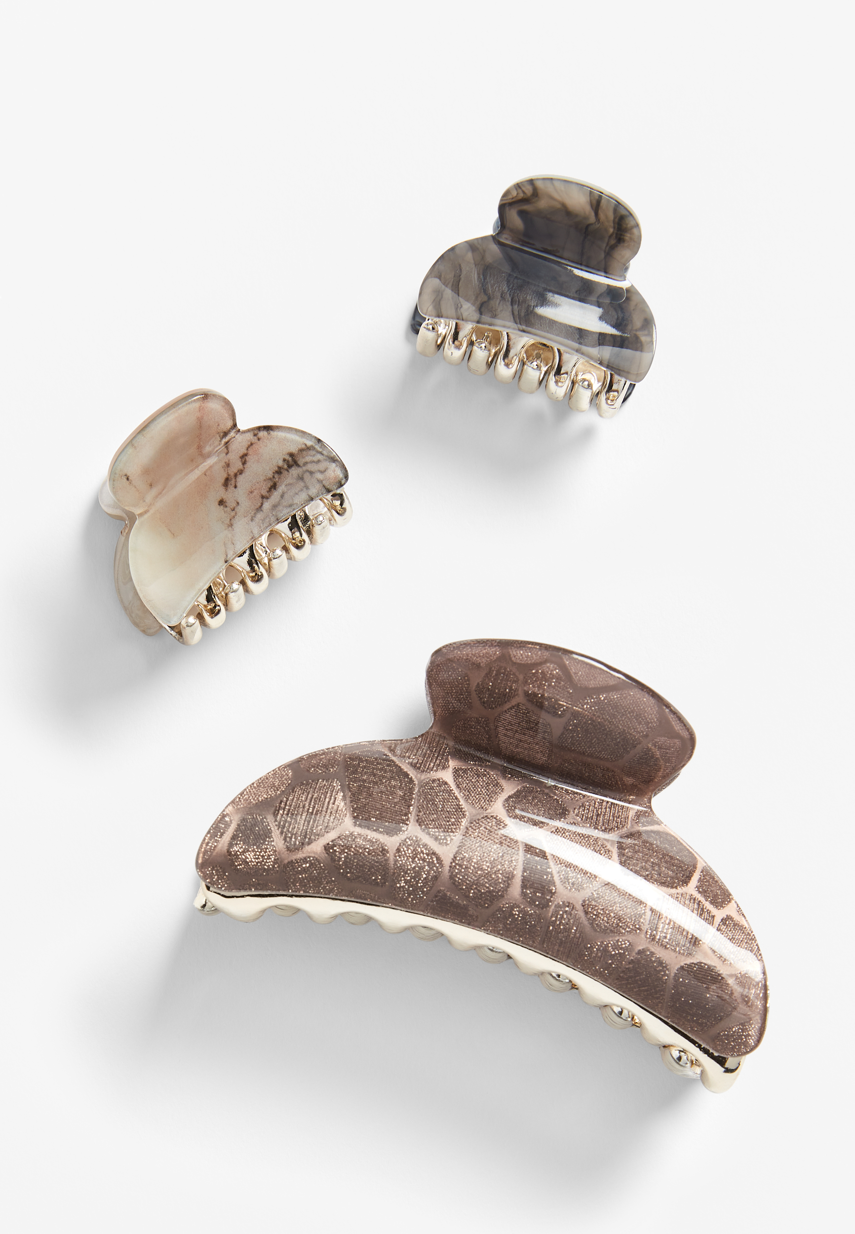 3 Pack Shimmer Variety Hair Clips | maurices