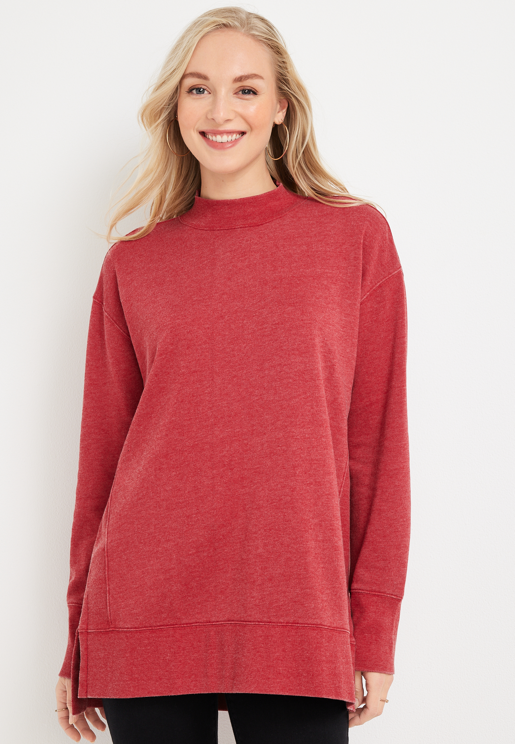 Willowsoft Funnel Neck Fleece Sweatshirt | maurices