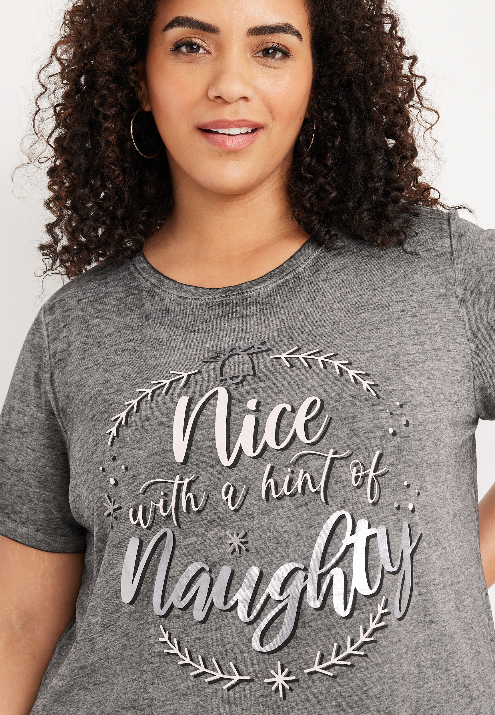 Plus Size Nice With A Hint Of Naughty Graphic Tee | maurices