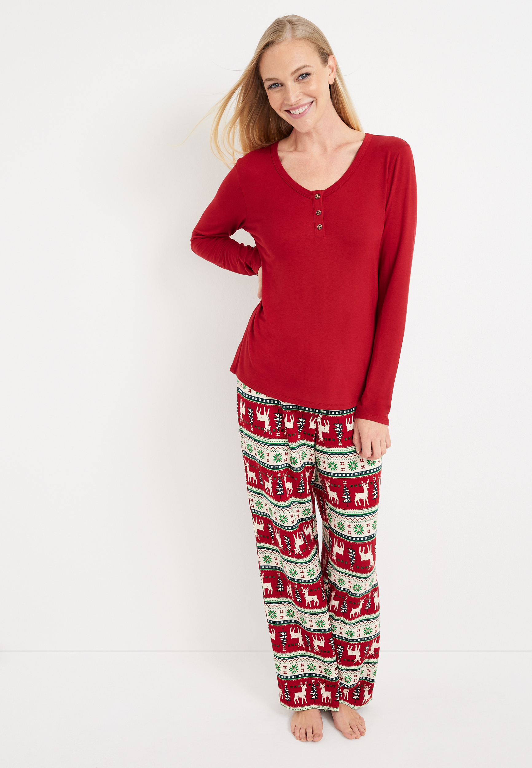 Womens Holiday Fair Isle Family Pajamas | maurices