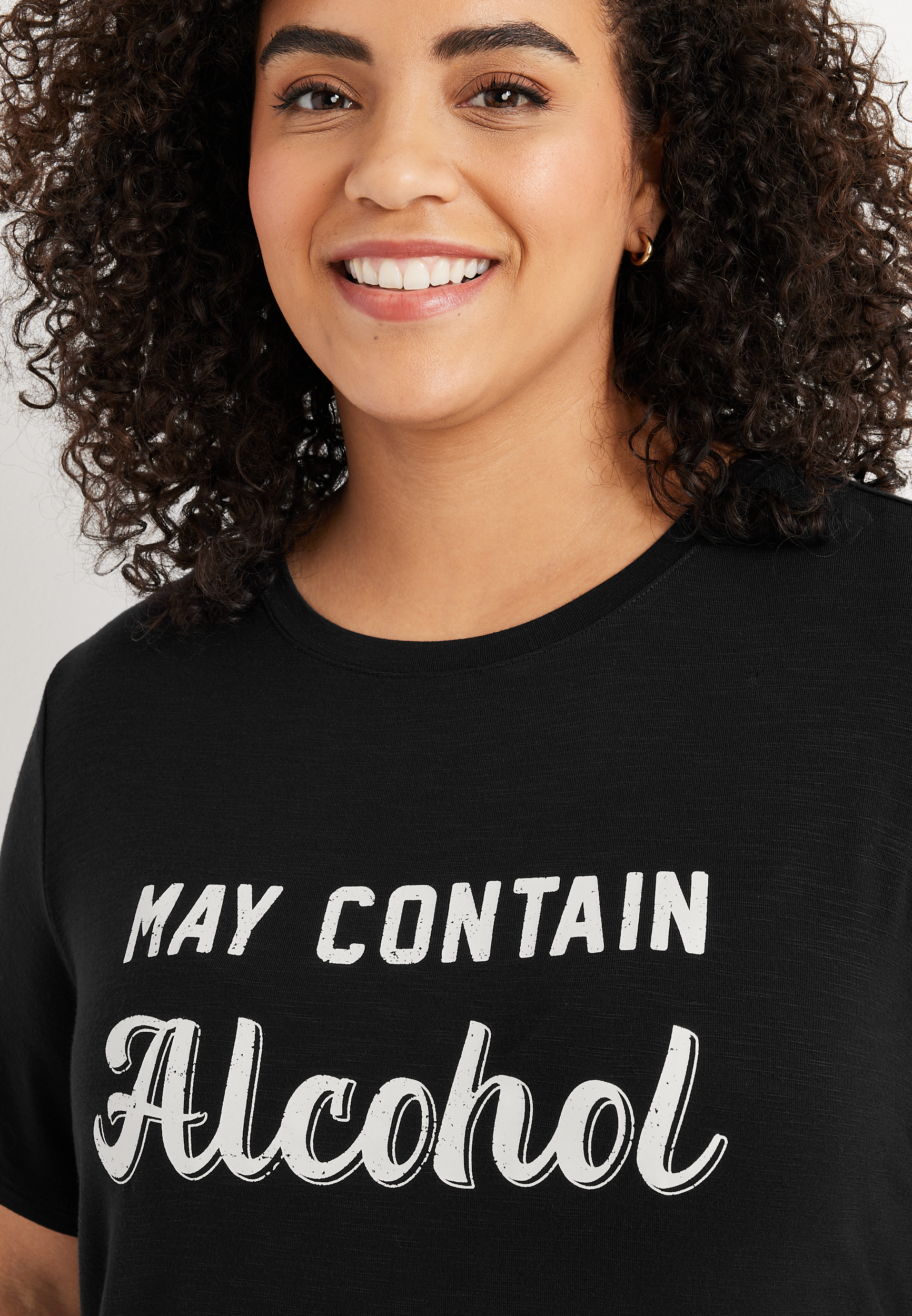 Plus Size May Contain Alcohol Graphic Tee | maurices