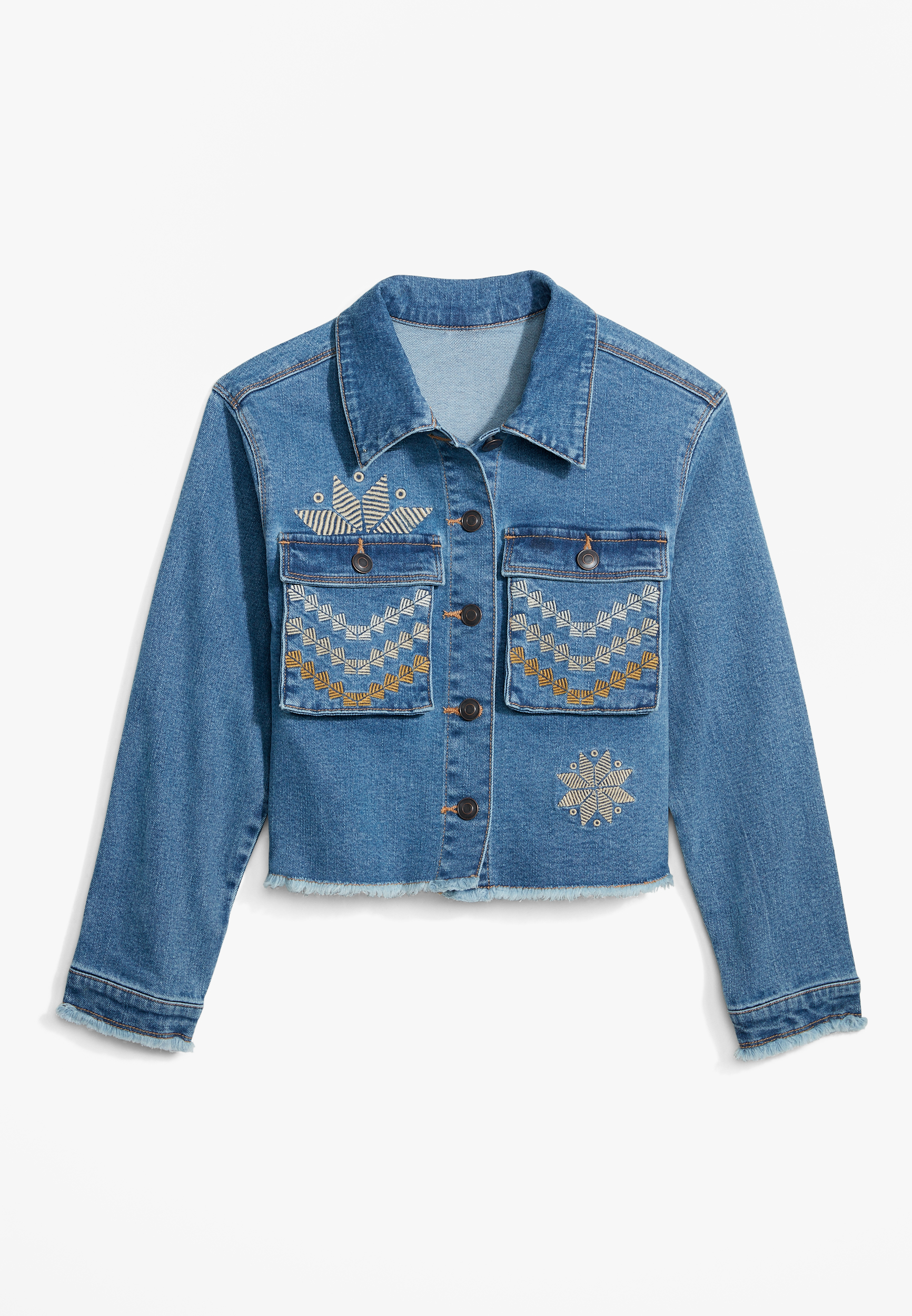 HFS Girls Embroidered Denim Jacket | maurices