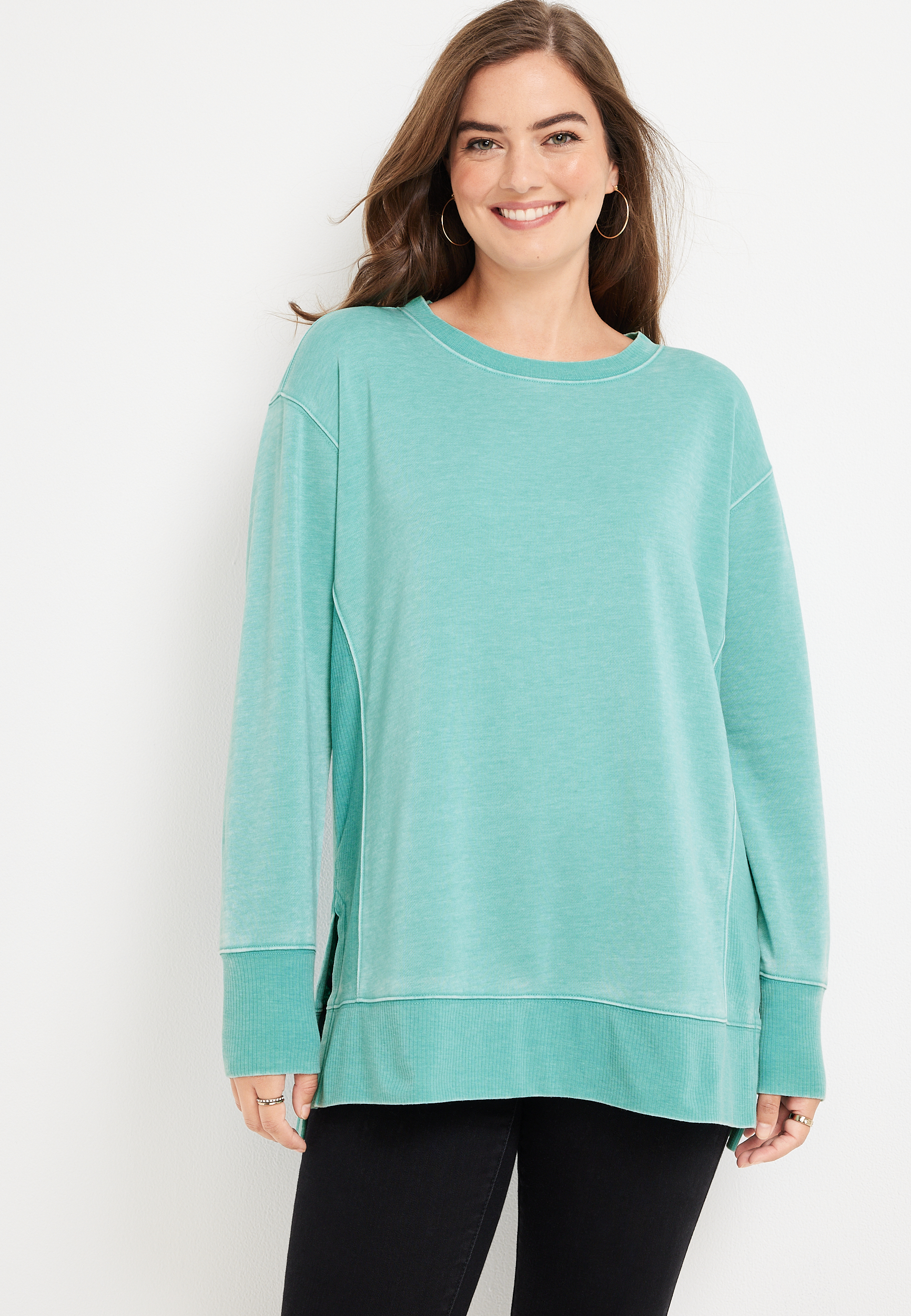 Willowsoft Crew Neck Fleece Sweatshirt | maurices