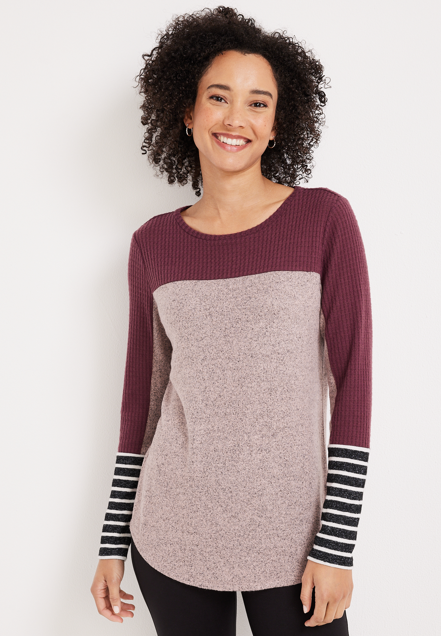 Waffle Colorblock Mixer Tee | maurices