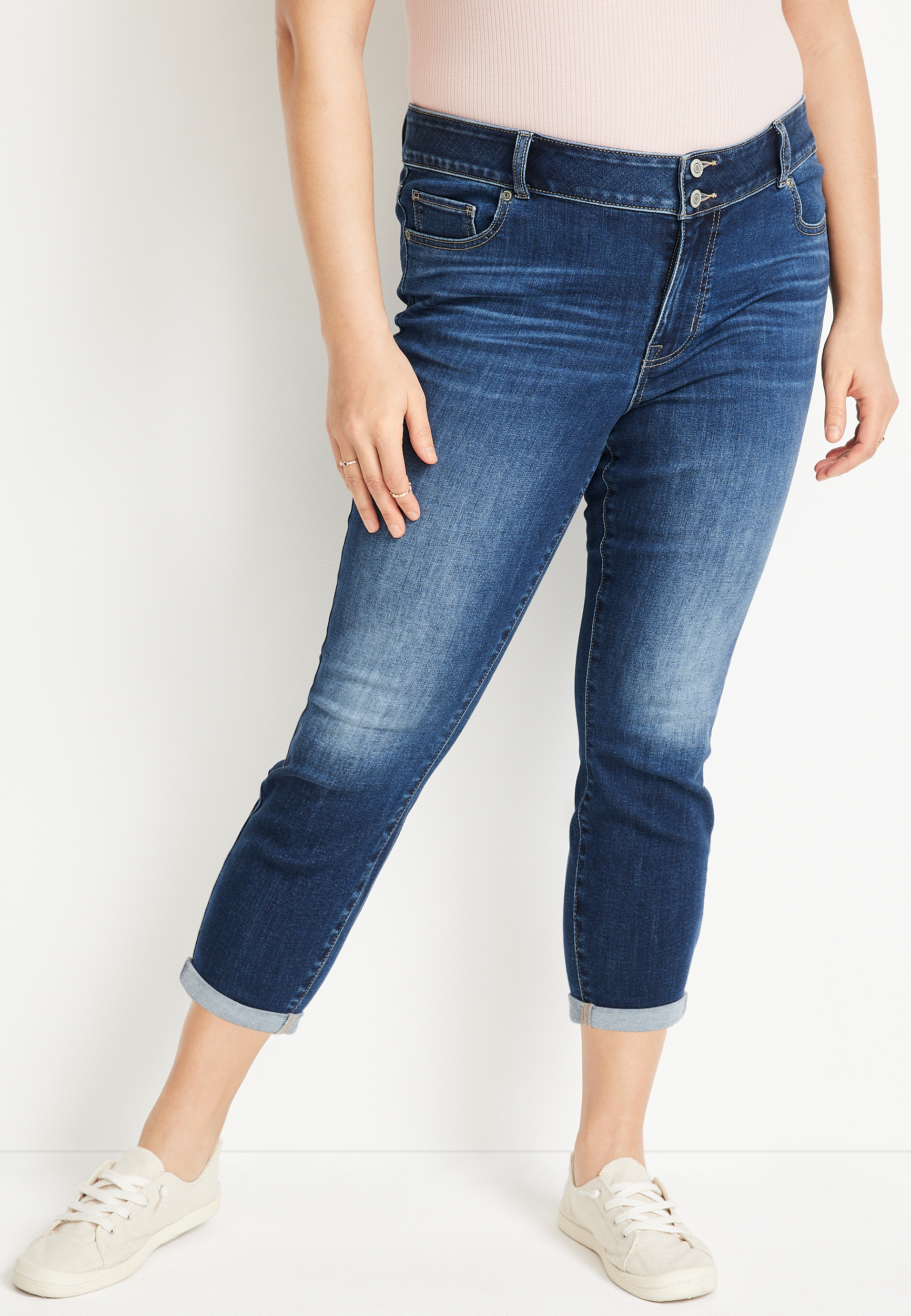 Plus Size m jeans by maurices™ Cool Comfort Mid Fit Mid Rise Cropped ...