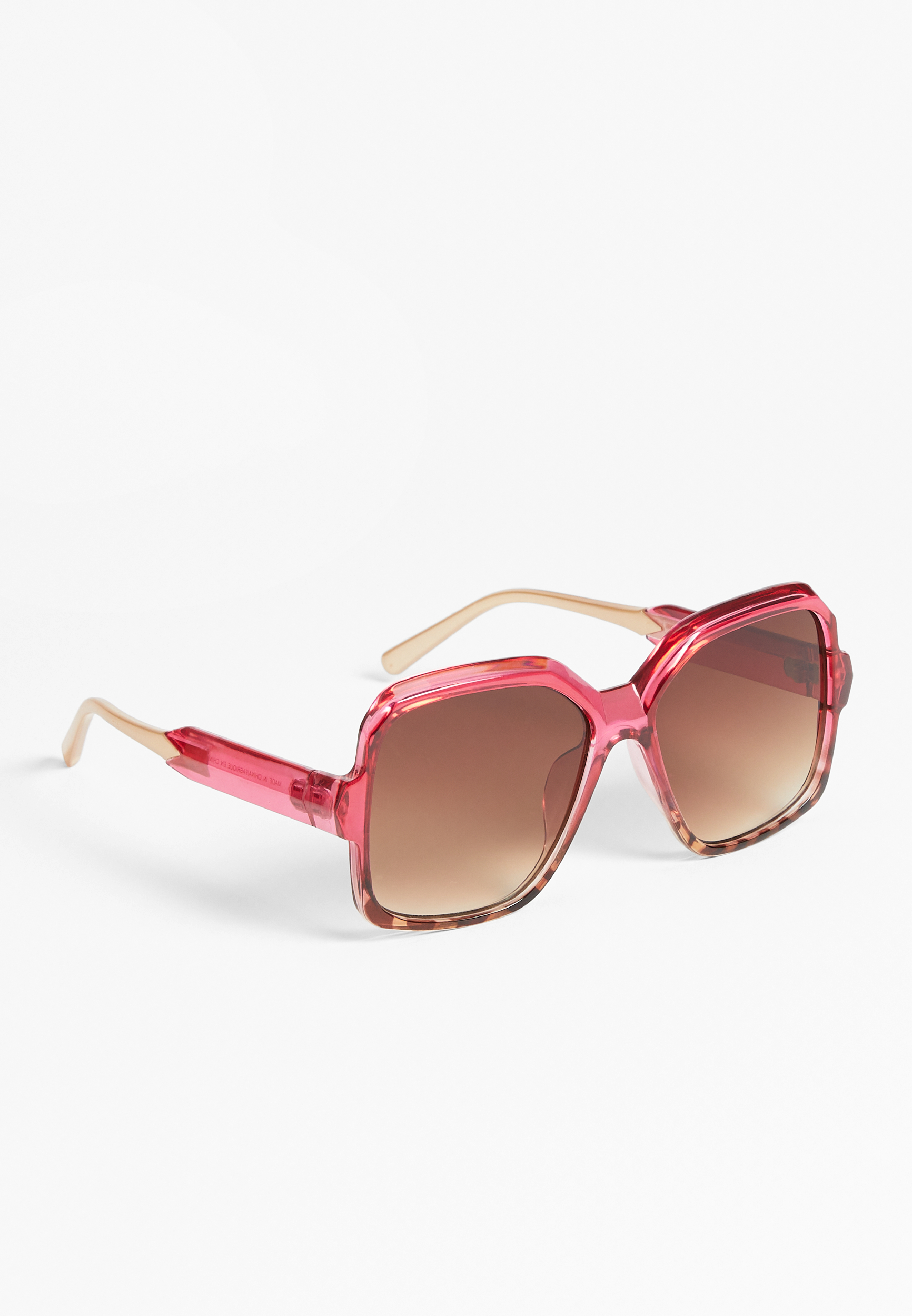 Pink Ombre Tortoise Square Sunglasses Maurices