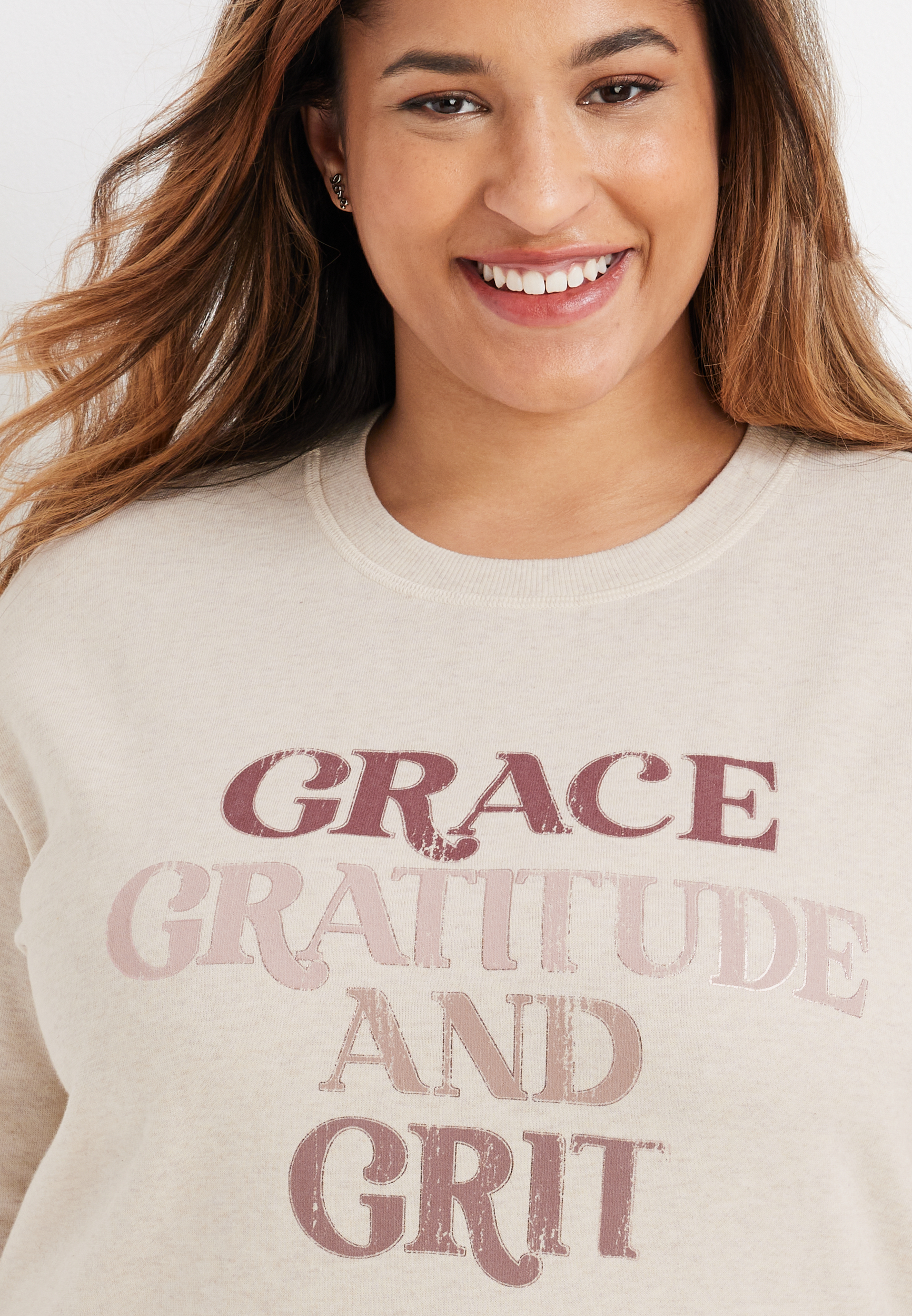 Plus Size Grace and Grit Fleece Sweatshirt | maurices