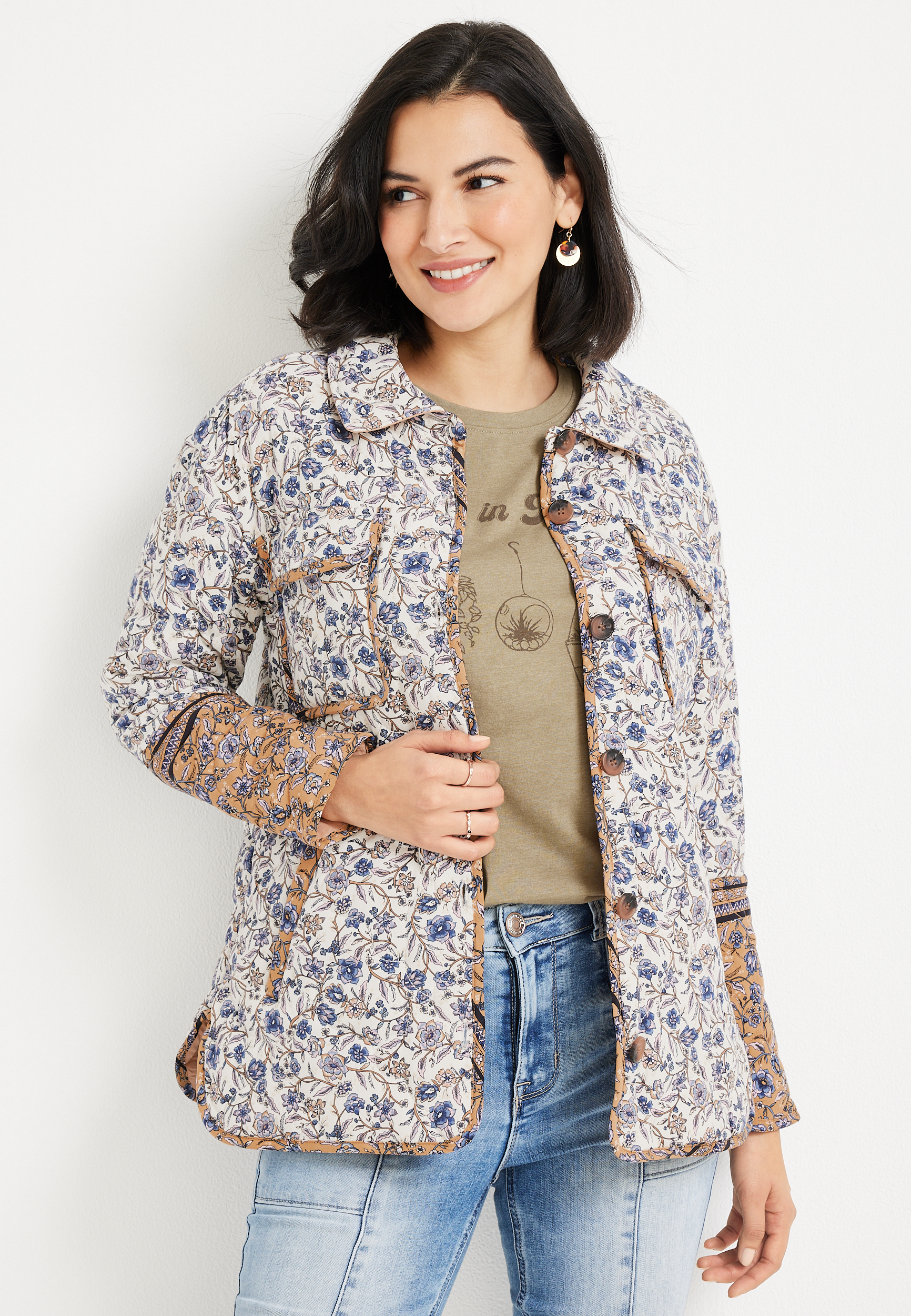 Floral Shacket | maurices