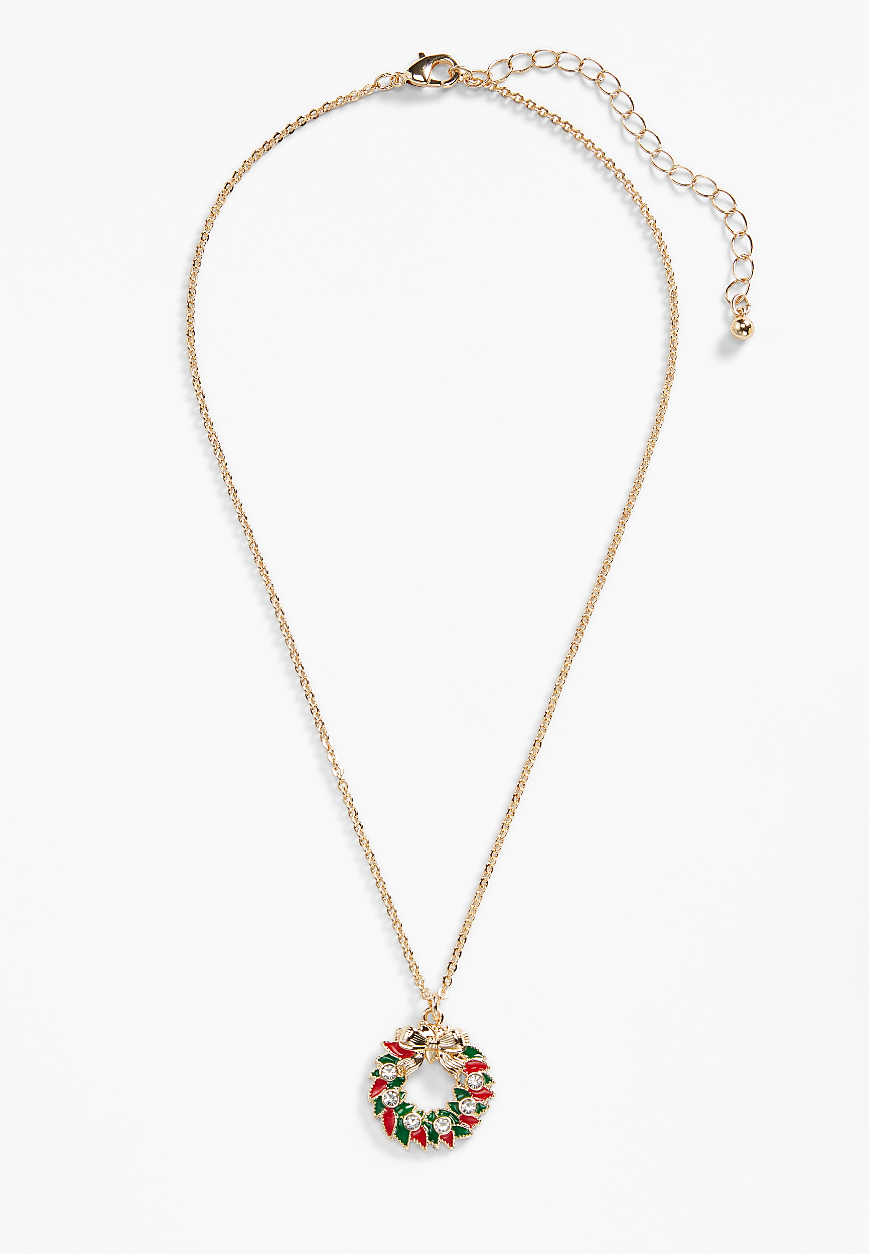 Girls Christmas Wreath Necklace | maurices